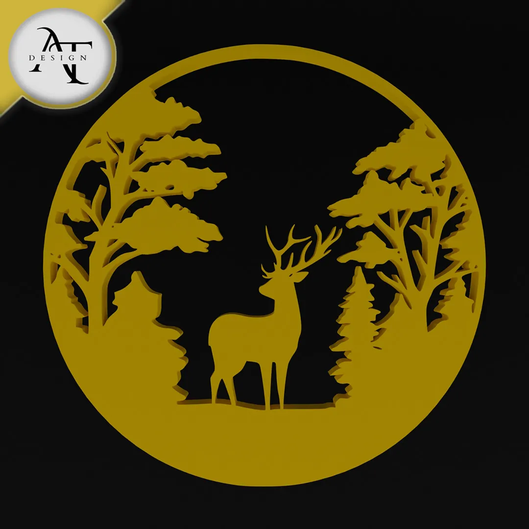 Home Decorations & Ornaments STL Download - Deer - Silhouette - 2D Wall ...