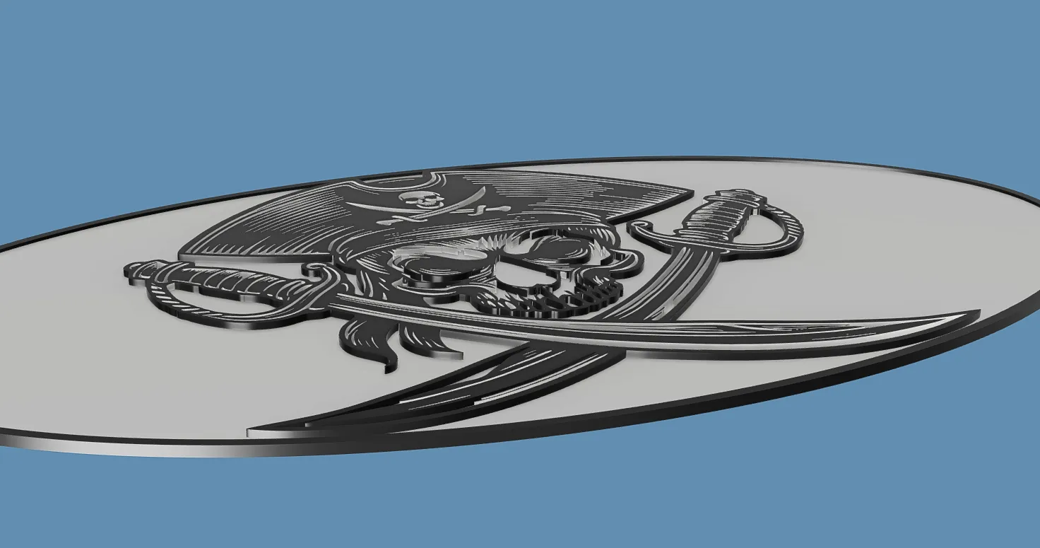 Digital Art STL Download - Cadre Pirate Crâne et Sabres Croisés ...