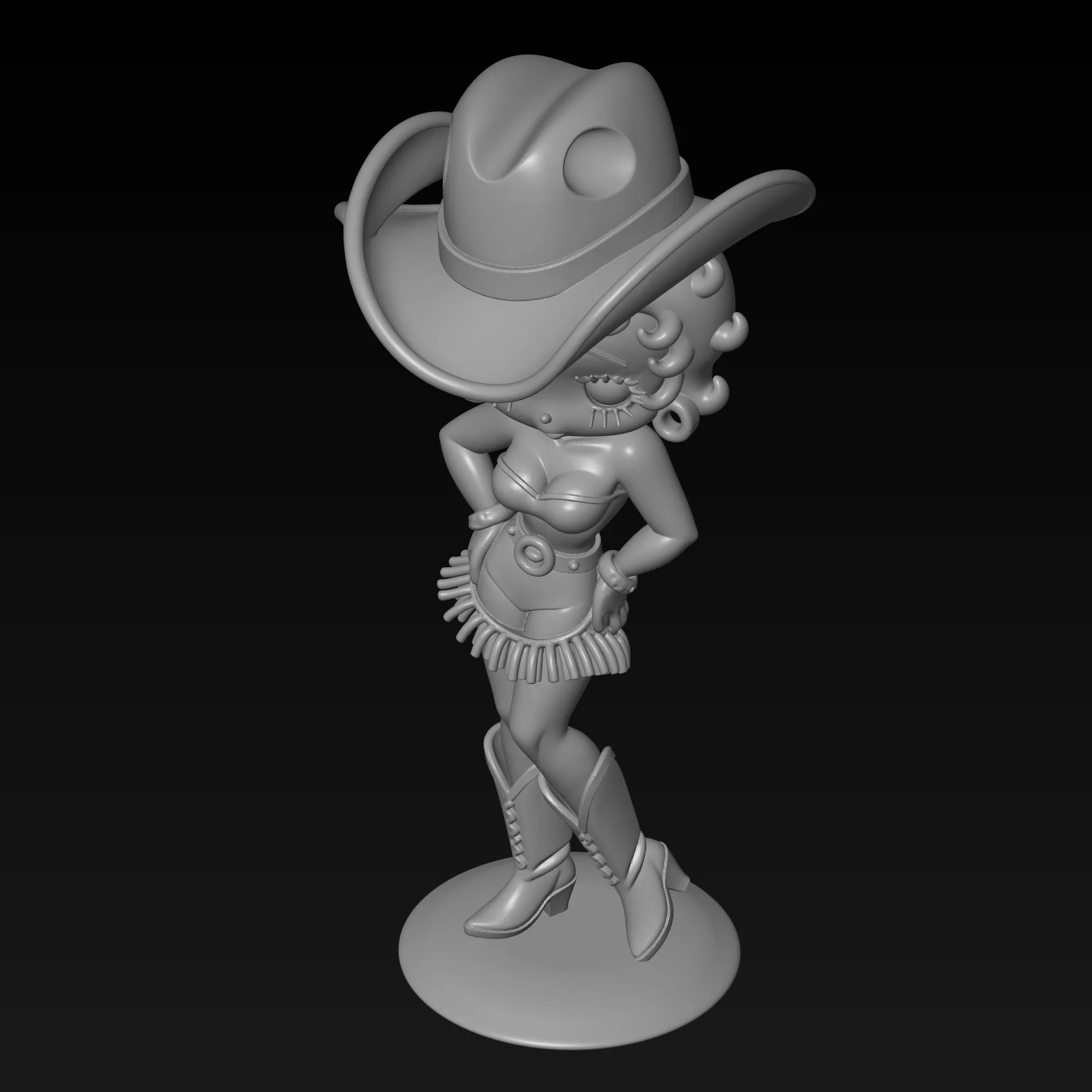 Other STL Download - Cowgirl Betty Boop Style 3D STL File for 3D ...