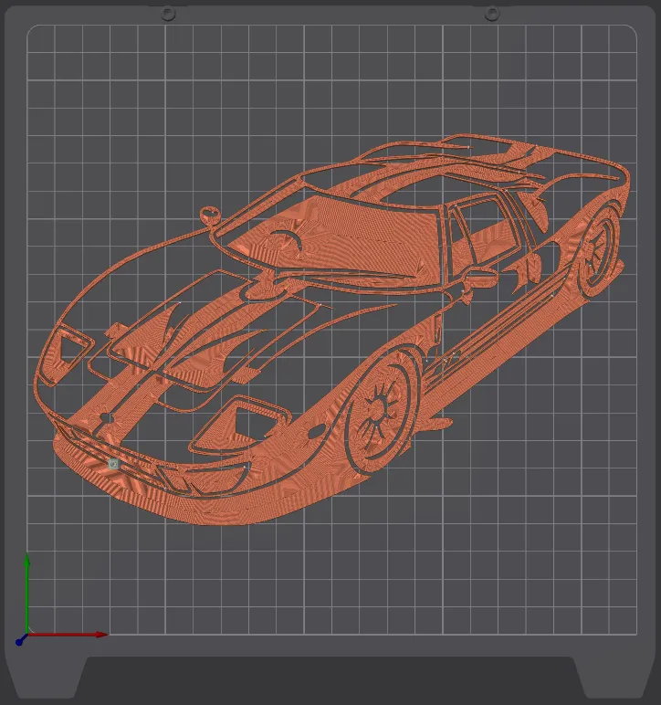 3D Printer Files | 3MF File | FORD GT40 VINTAGE - 2D WALL ART #3 ...