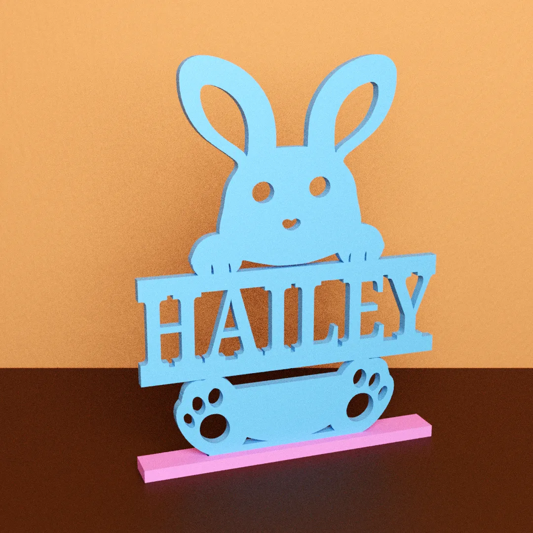 Home Decorations & Ornaments STL Download - Easter Bunny Name ...