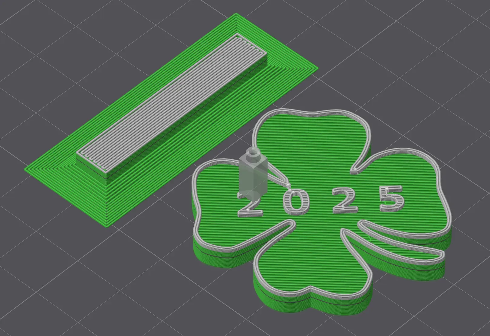 3D Printer Files | 3MF File | Cloverleaf / Kleeblatt 2025 10x2 fridge Magent embeded | Creality ...