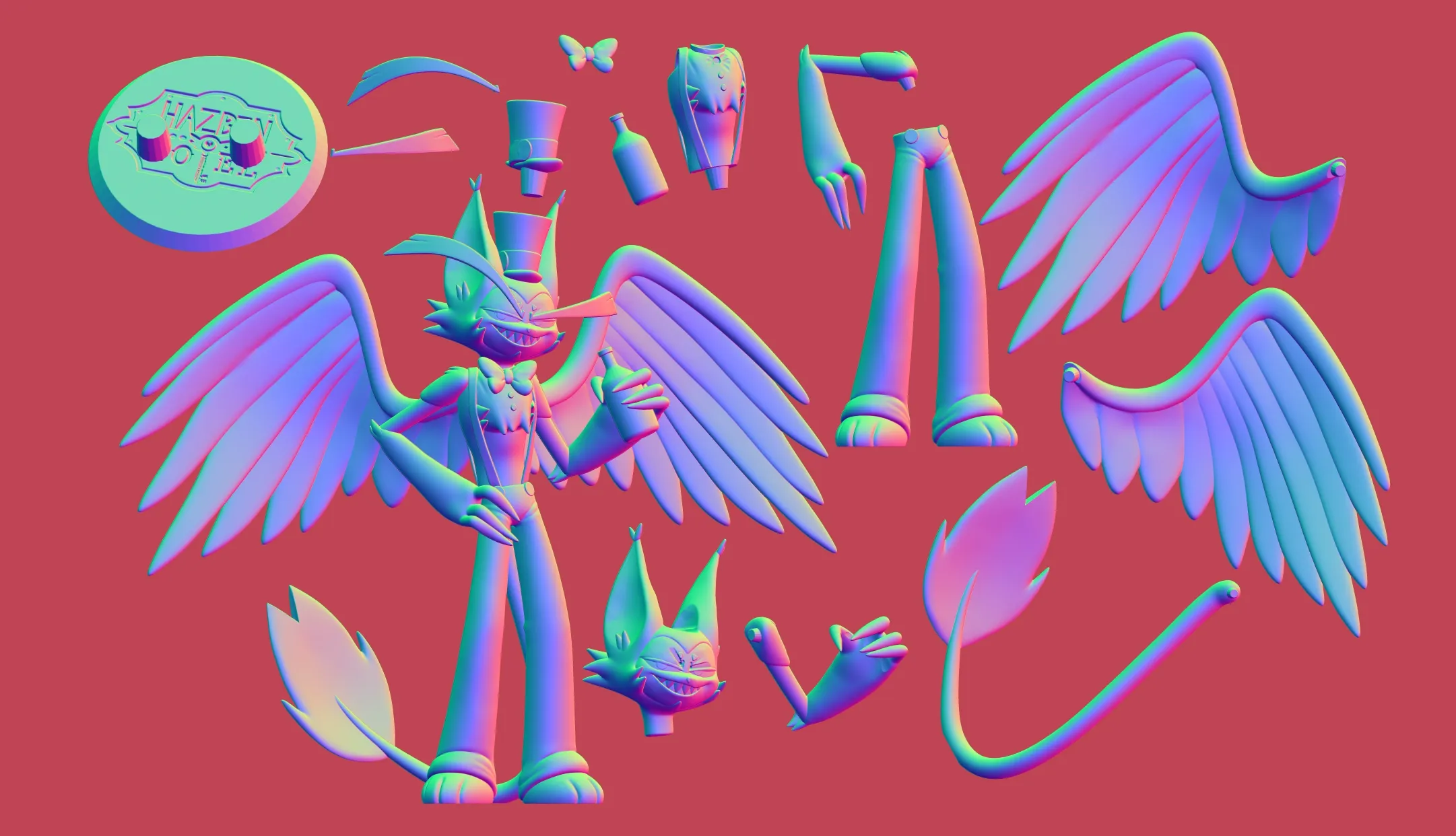 Characters & Creatures STL Download - Husk Hazbin Hotelby Ayame Amino