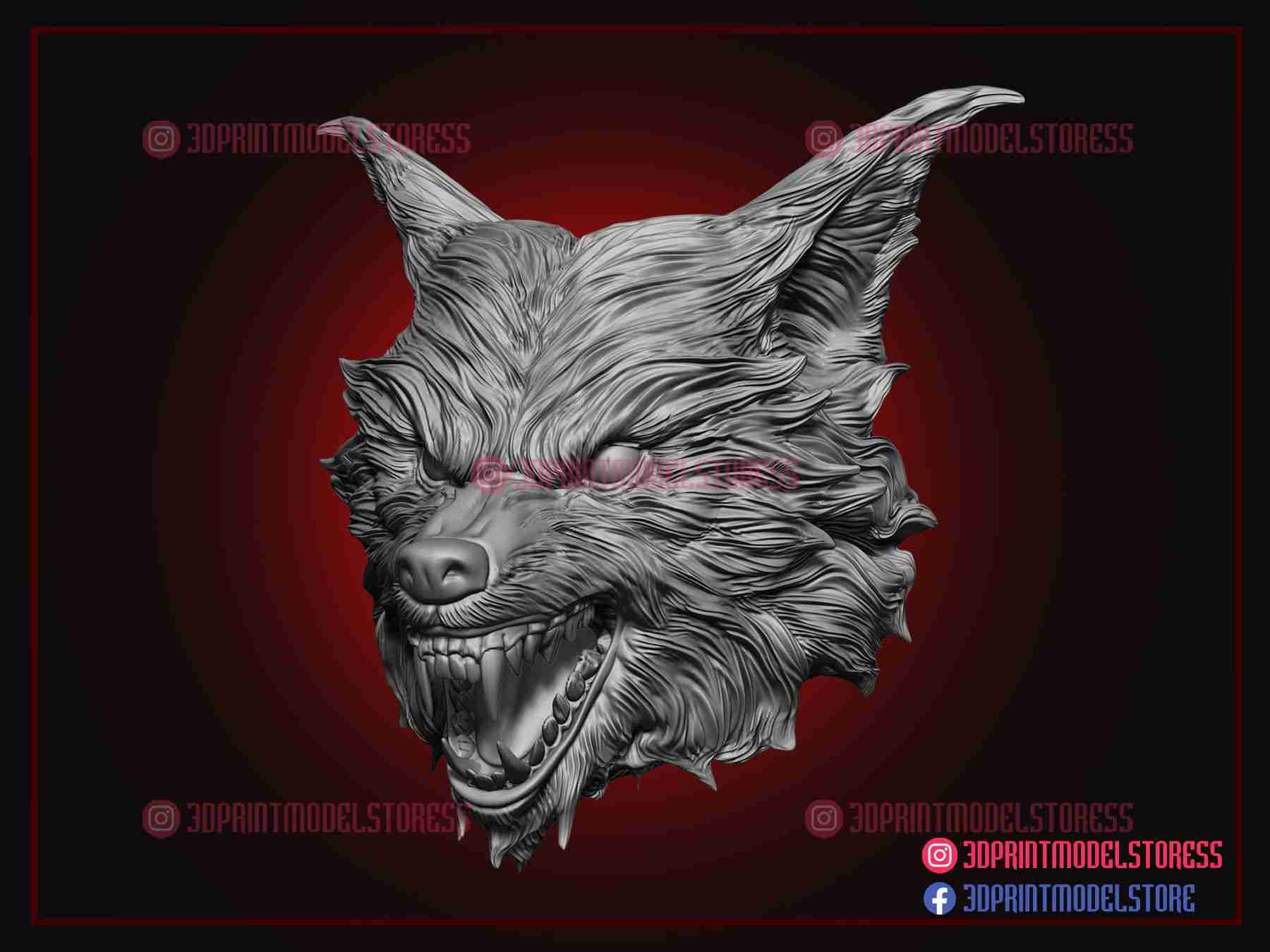 Werewolf Cosplay Helmet - The Howling - Halloween Costume | 3D models ...