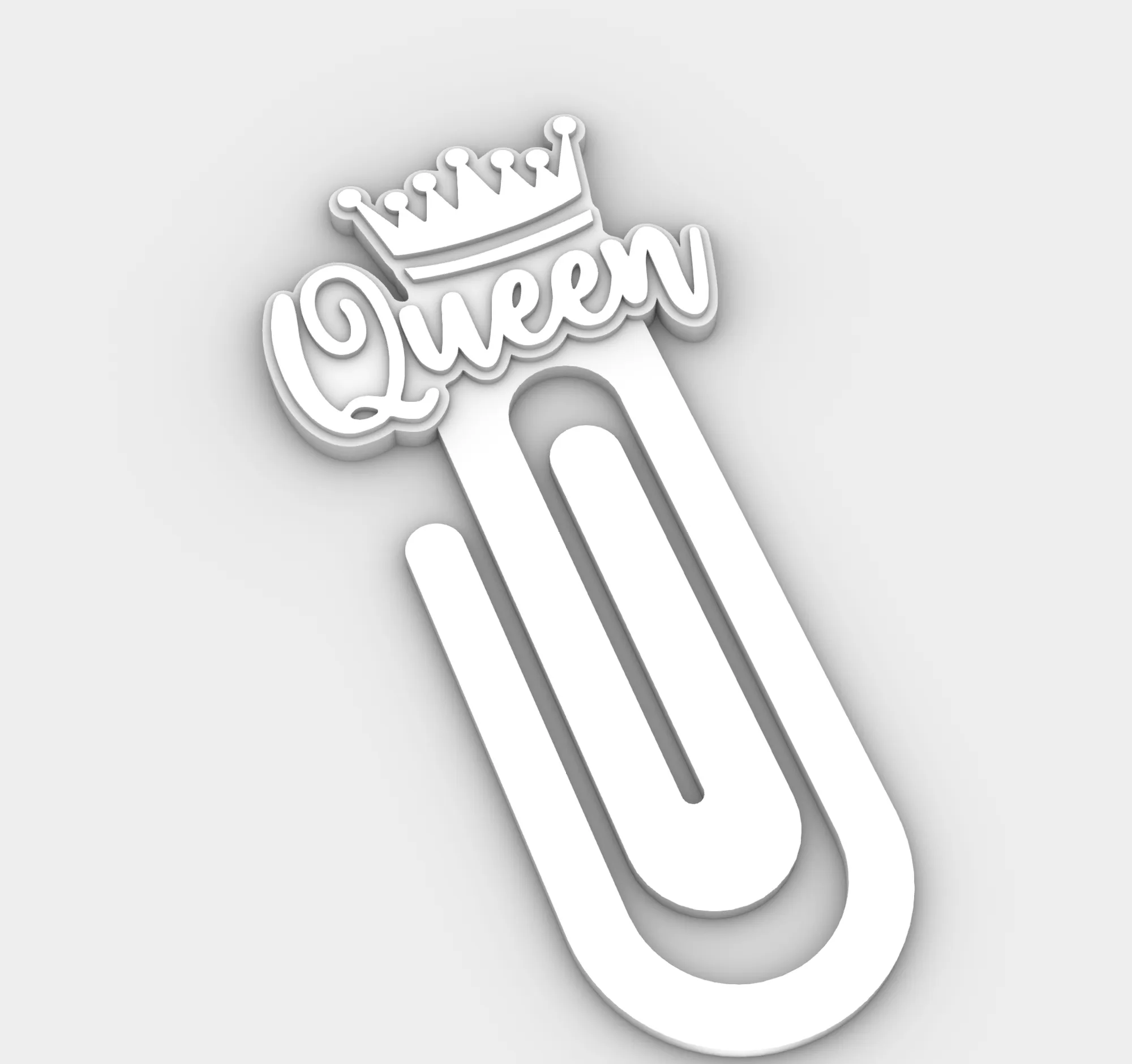 Other STL Download - Paperclip crown queen - bookmarkby TeoRk