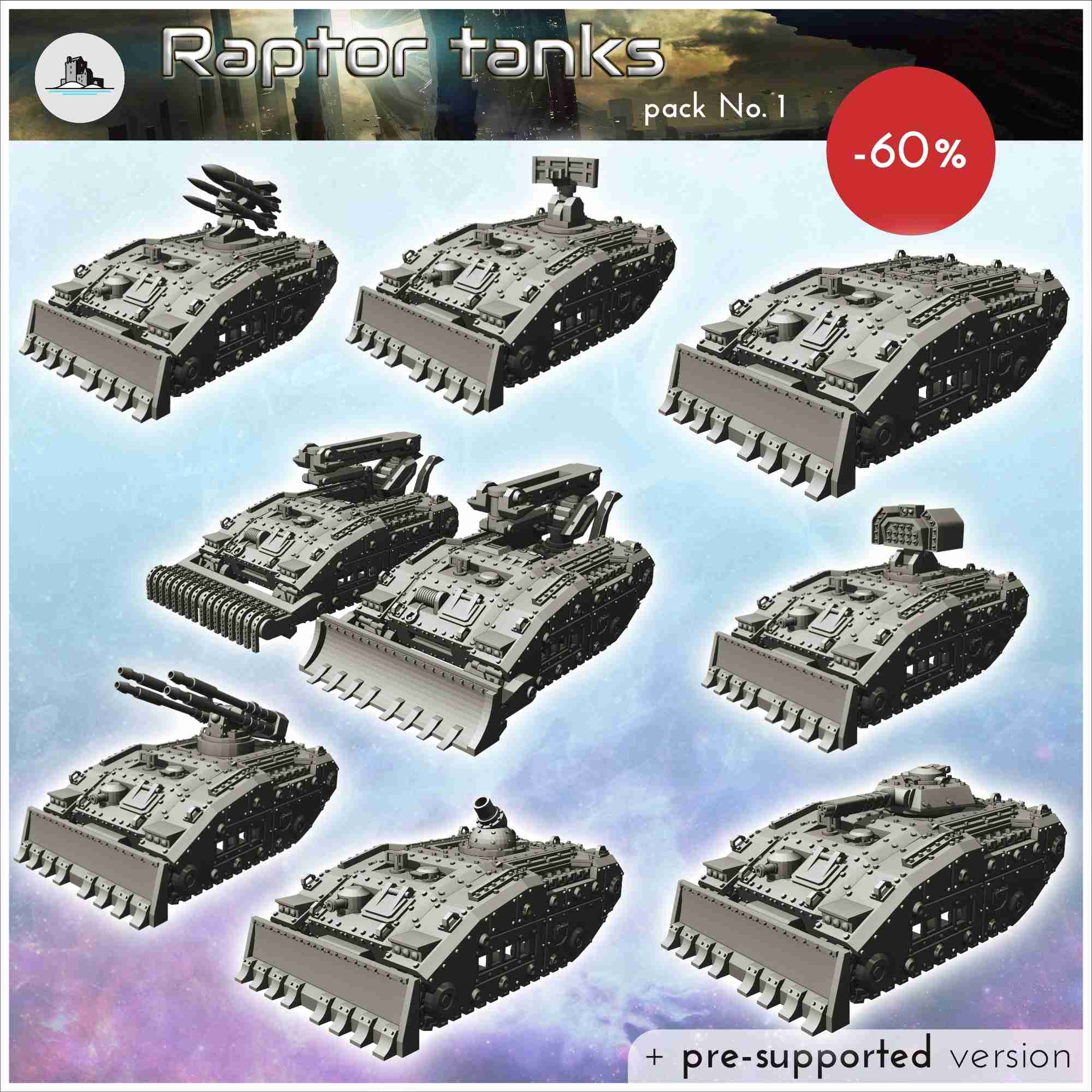 Raptor tanks pack No. 1 - miniatures warhammer 40k 40000 ter | 3D ...