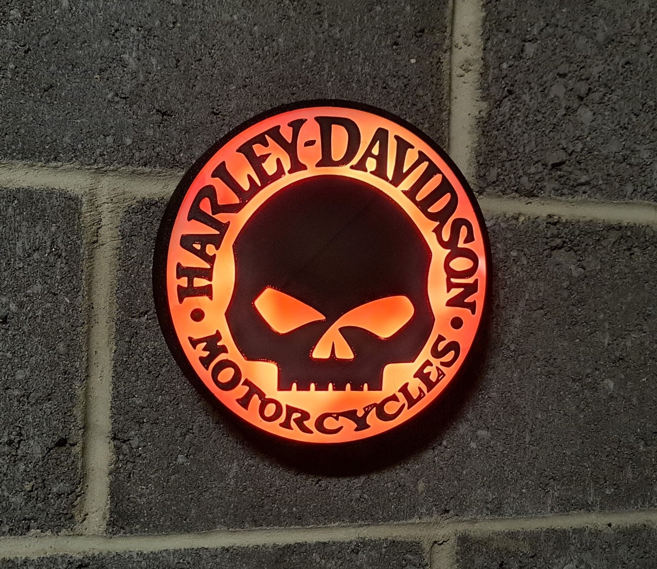 Harley Davidson Skull Motorcycles Led Boxlight Wall Mounted 3d Models