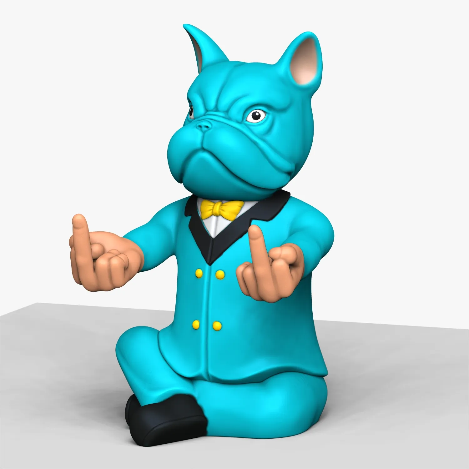 Characters & Creatures STL Download - Middle Finger BullDogby ArtistVN