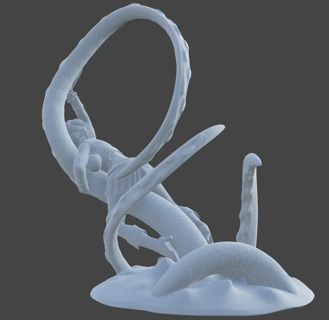 Characters & Creatures STL Download - Sexy Pirate against Crackenby ...