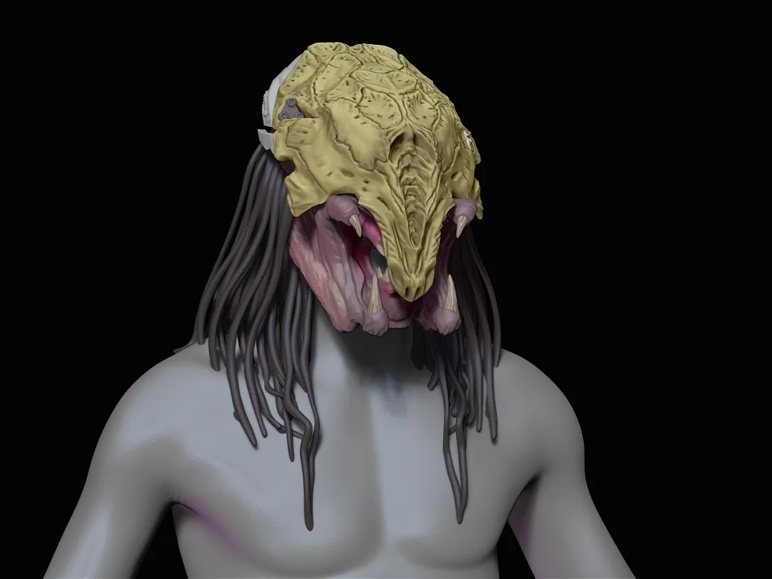 Cosplay STL Download - Feral Predator Mask And Head Armour 3d digital ...