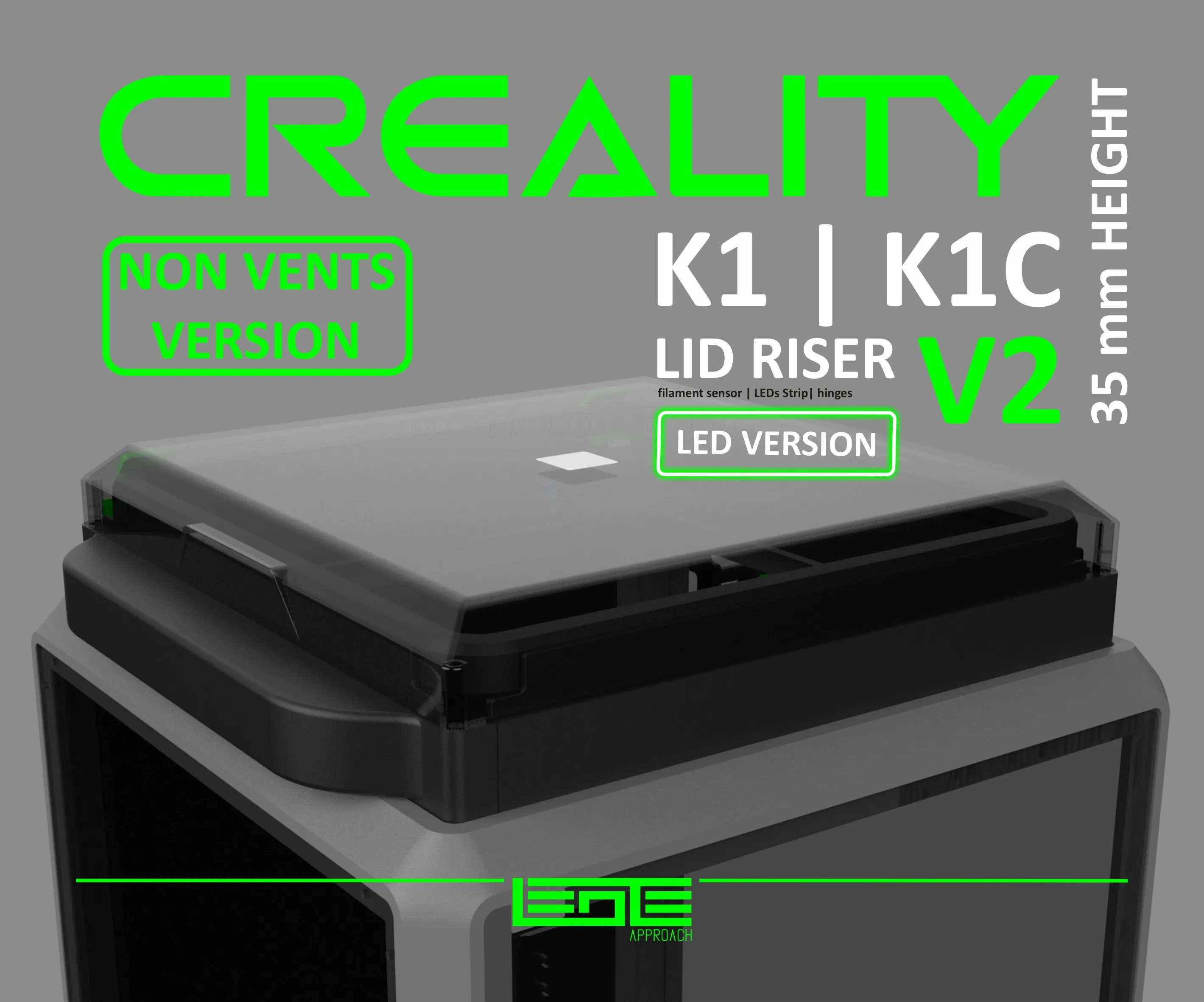 Archivos de impresora 3D | Archivo 3MF | CREALITY K1+K1C LID RISER V2 ...