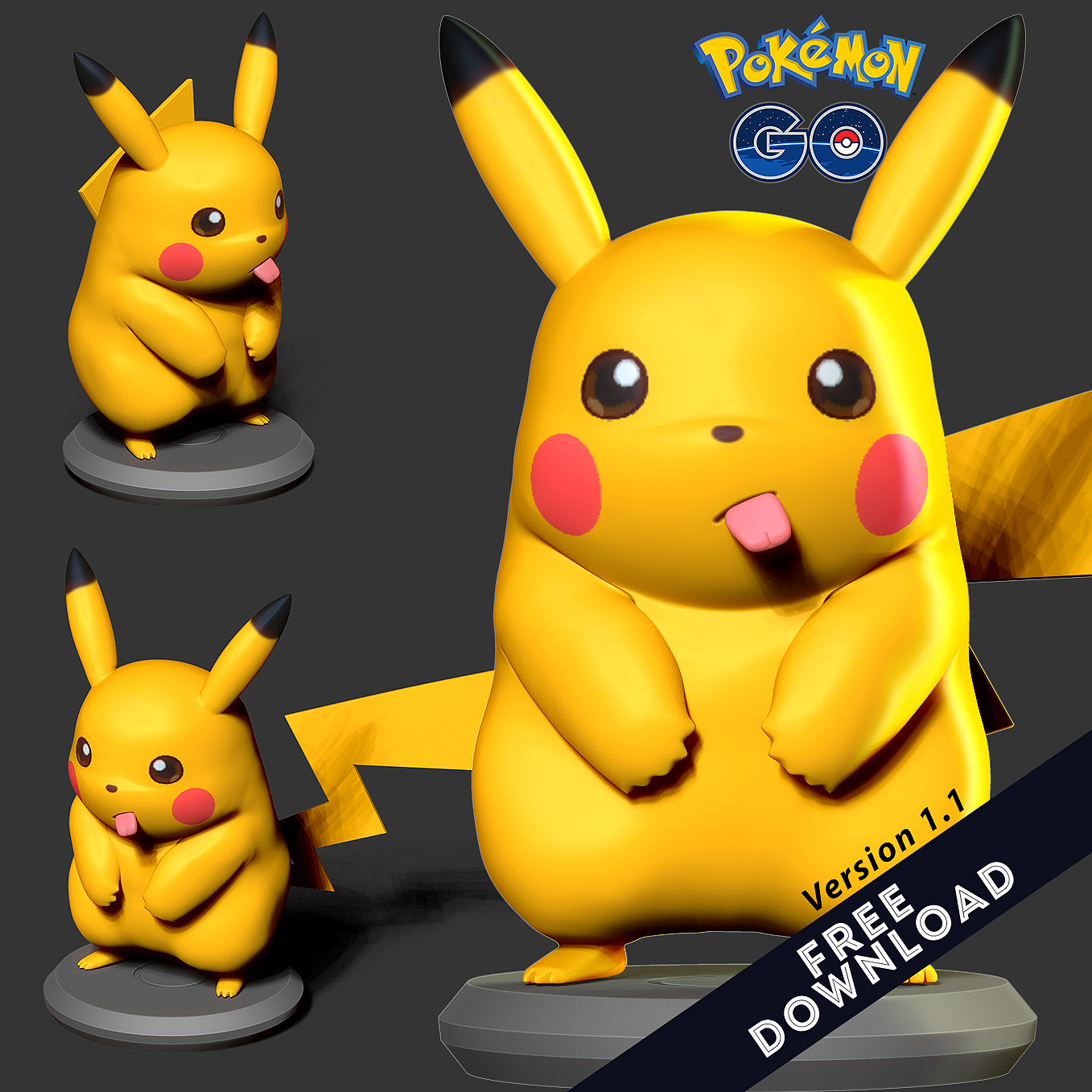 Pikachu Fanart | 3D models download | Creality Cloud
