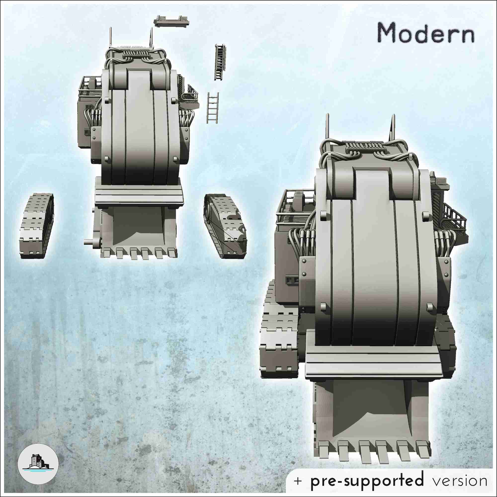 Mining backhoe with large bucket and tracks (11) - scenery w | 3D ...