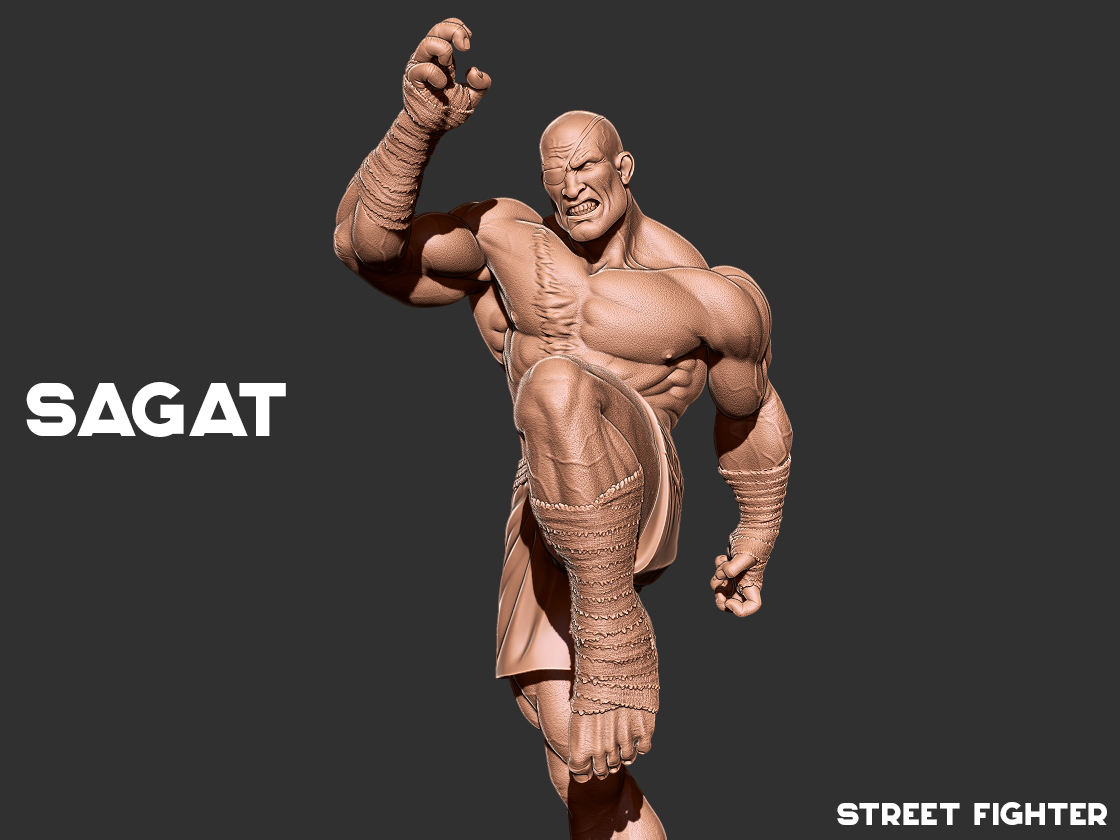 Sagat - Street fighter 3D print model | 3D models download | Creality Cloud