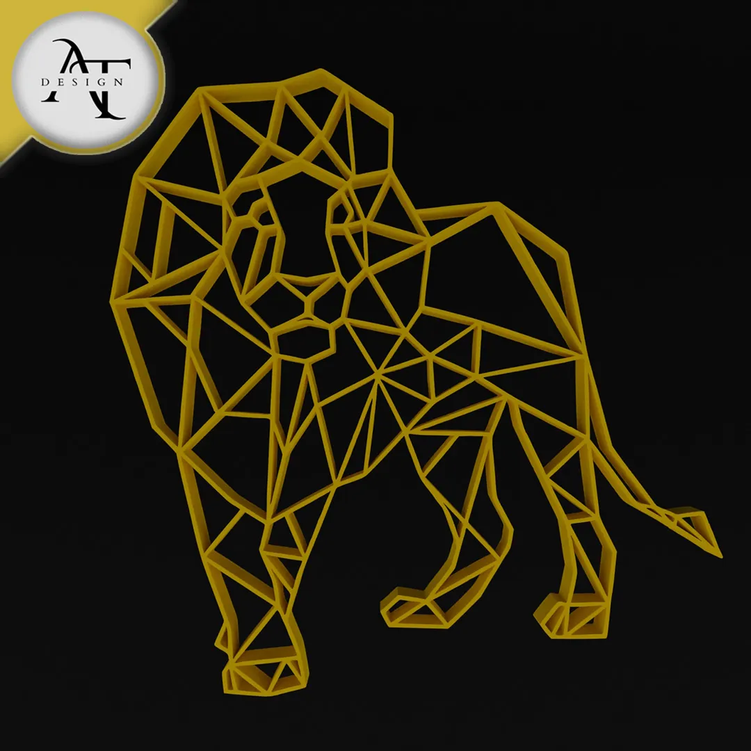 Home Decorations & Ornaments STL Download - Lion - Geometric - 2D Wall ...