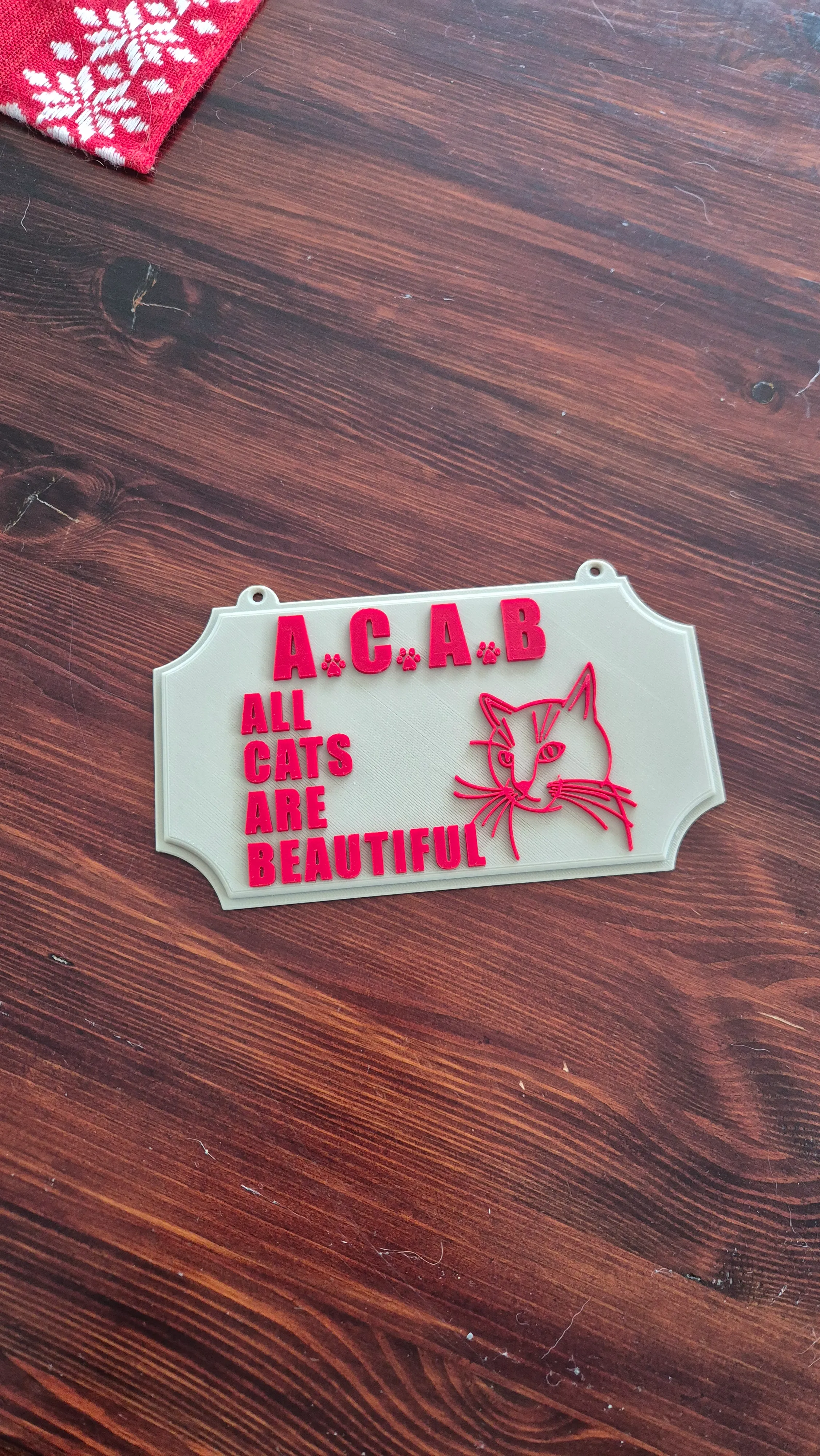 3D Printer Files | 3MF File | ACAB All Cats Are Beautiful sign ...