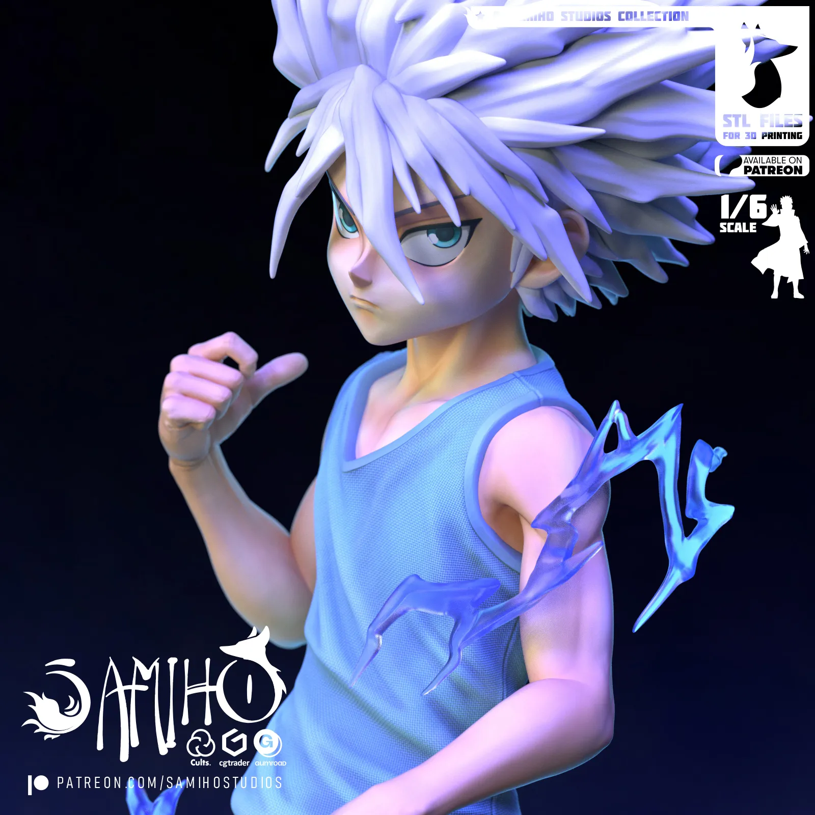 Characters & Creatures STL Download - Samiho Studios - Killua God Speed ...