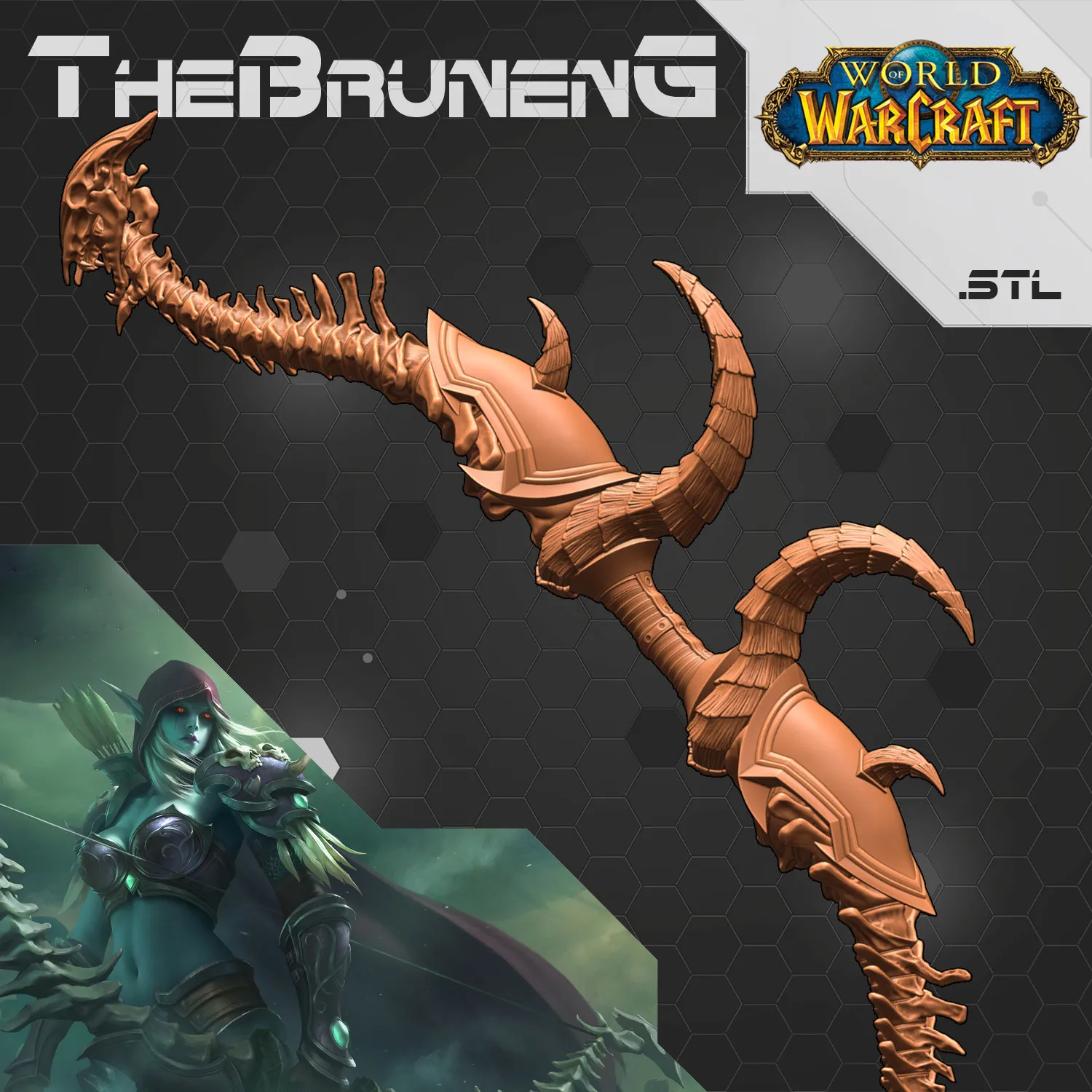 Game Props STL Download - World of Warcraft Sylvanas Bowby BrunenG