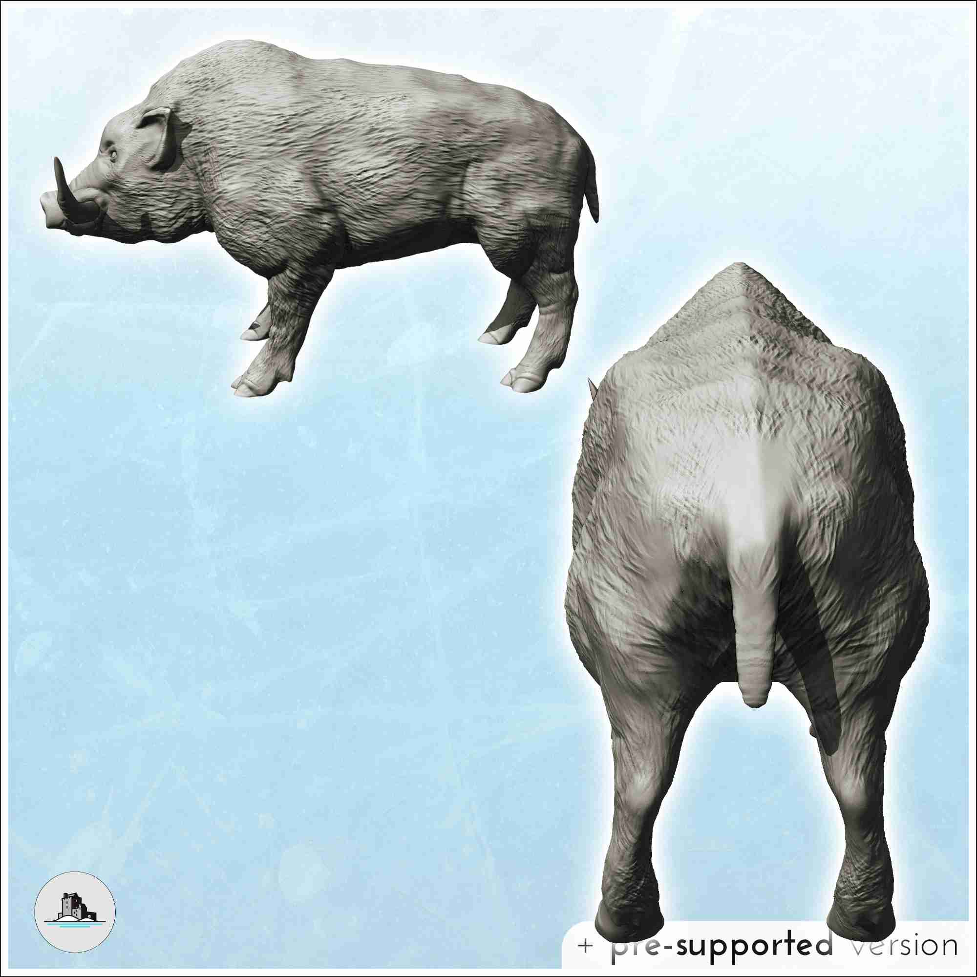 Boar (2) - miniatures animal RPG tabletop scenery | 3D models download ...
