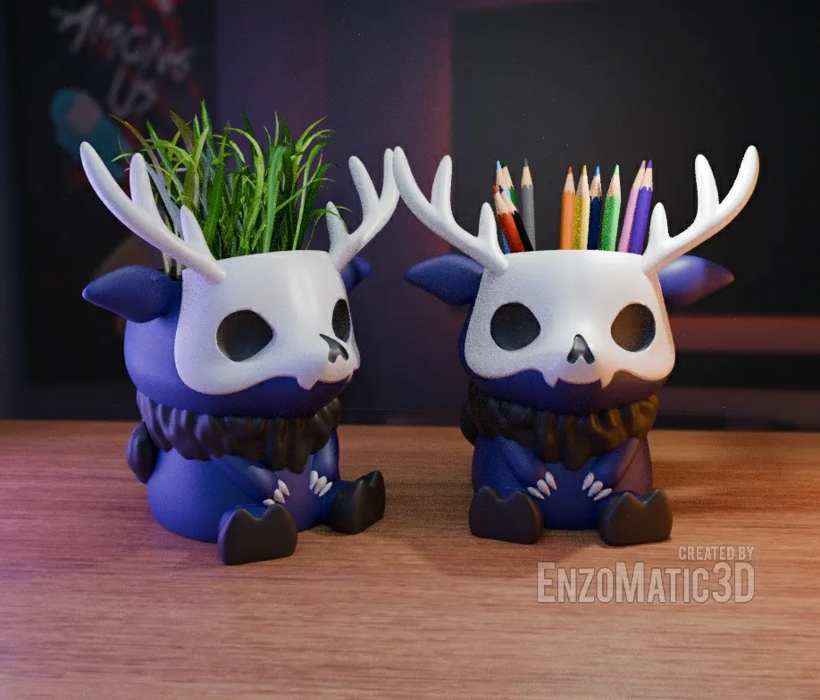 Sculptures & Artworks STL Download - Wendigo Skull Head Monster flower ...