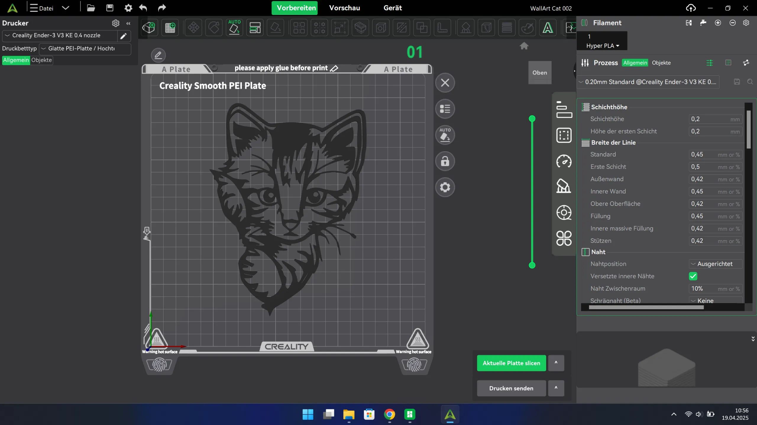 3D Printer Files | 3MF File | WallArt Cat 002 | Creality Cloud