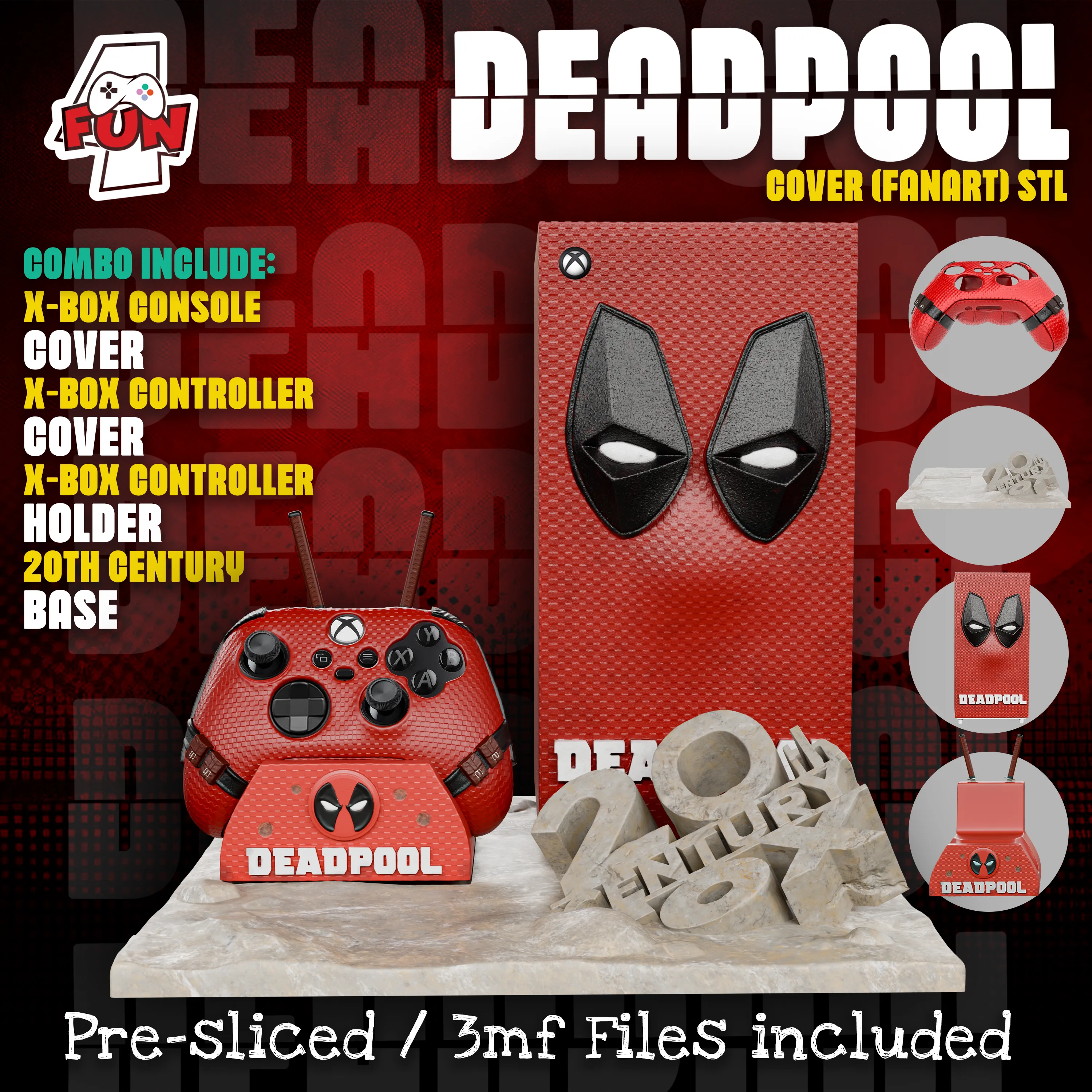 Other STL Download - X-BOX DeadPool - Controller Cover / Controller ...