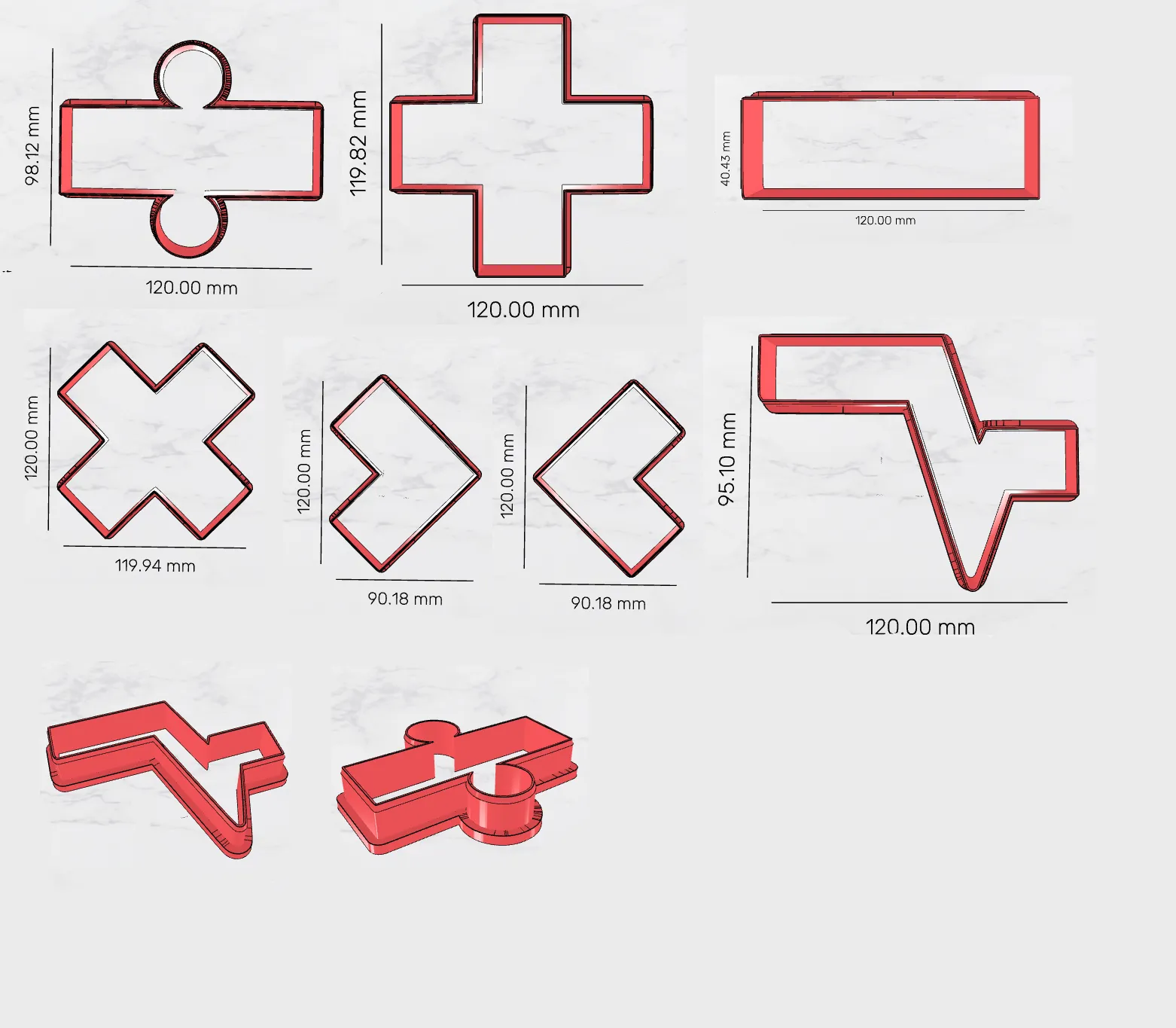 Other STL Download - Math Symbols Cookie Cutter, Plus, Minus, divide ...