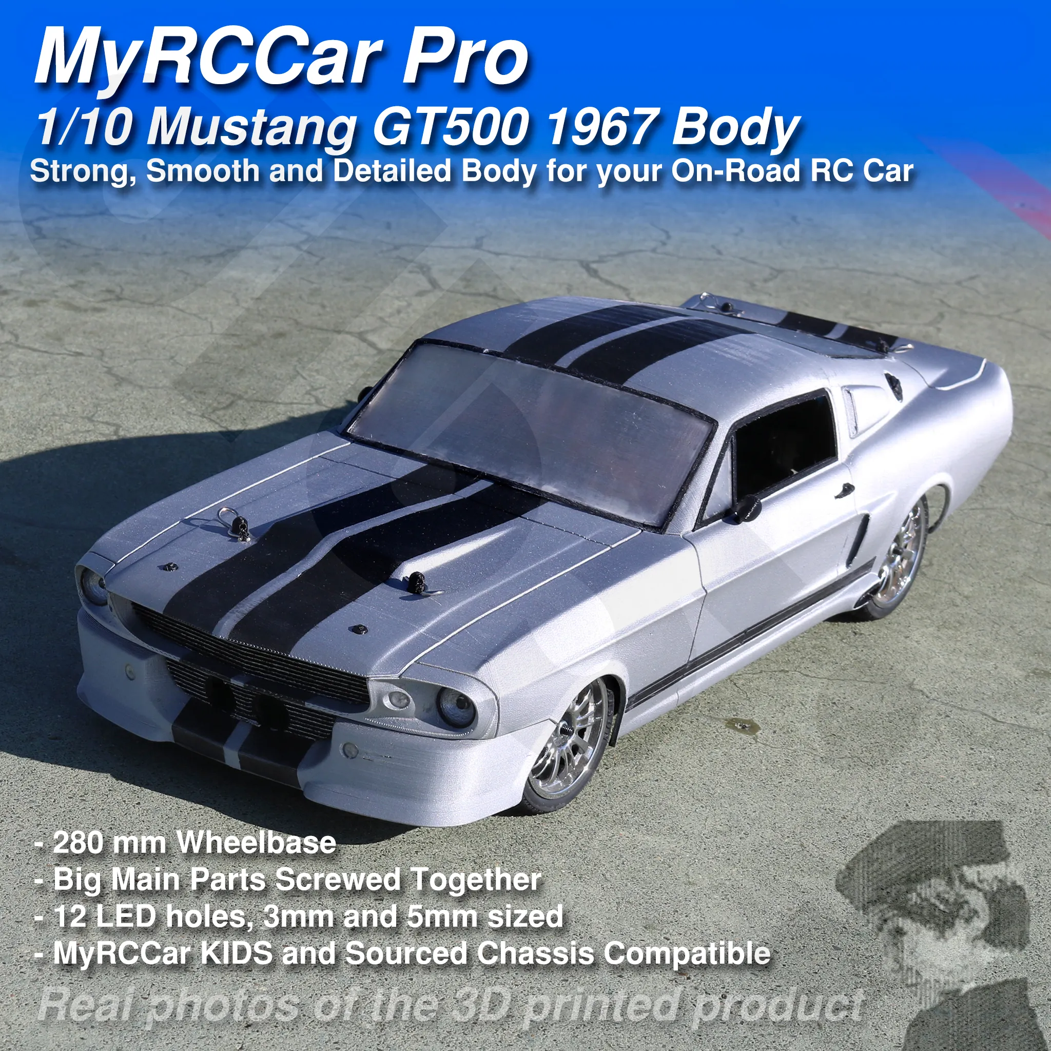 Electronics & RC (Remote Control) STL Download - MyRCCar Mustang GT500 ...
