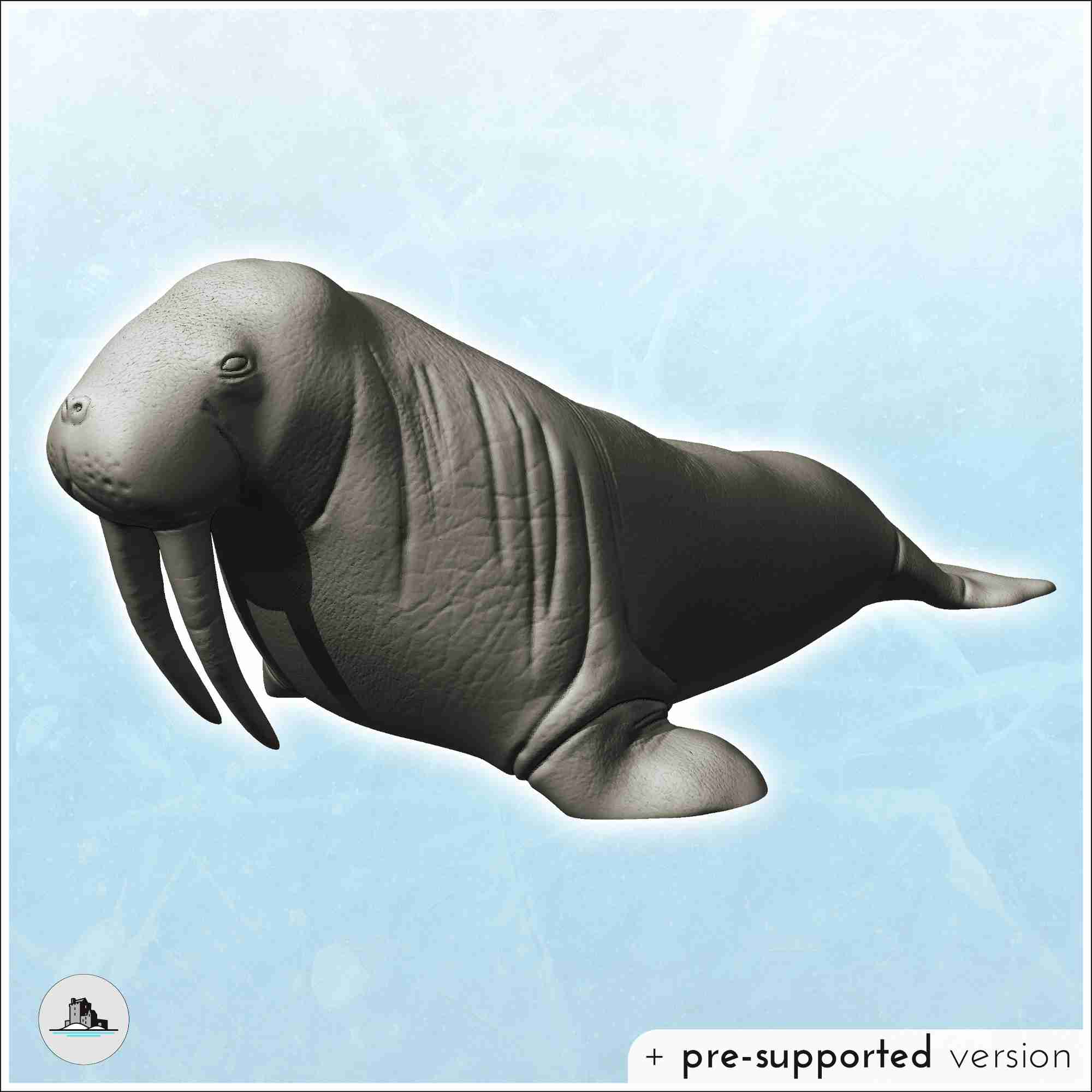 Walrus with tusks (17) - miniatures animal RPG tabletop scen | 3D ...