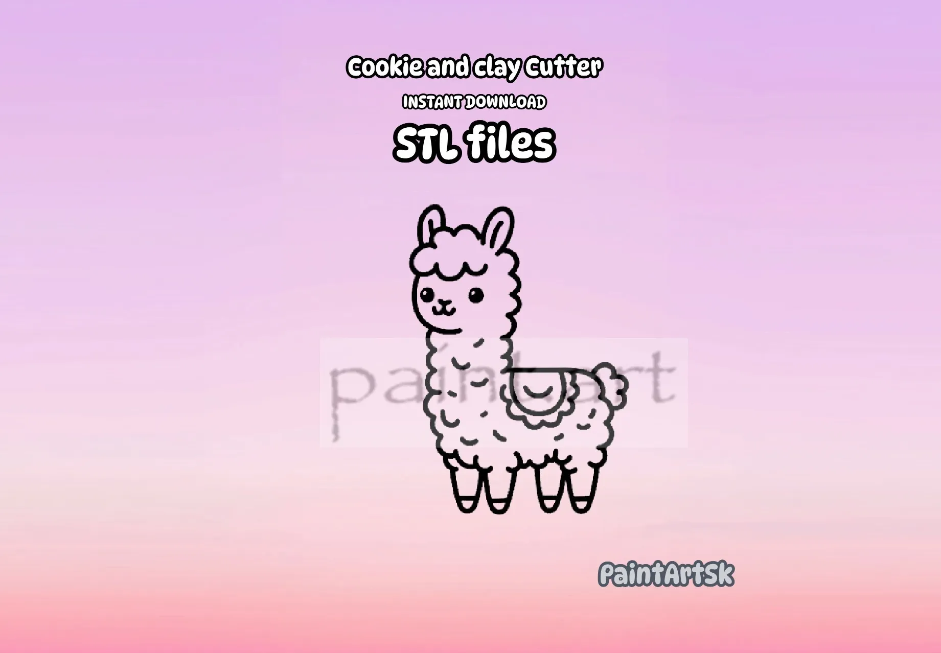 Sculptures & Artworks STL Download - Alpaca Cookie cutter, llama cookie ...