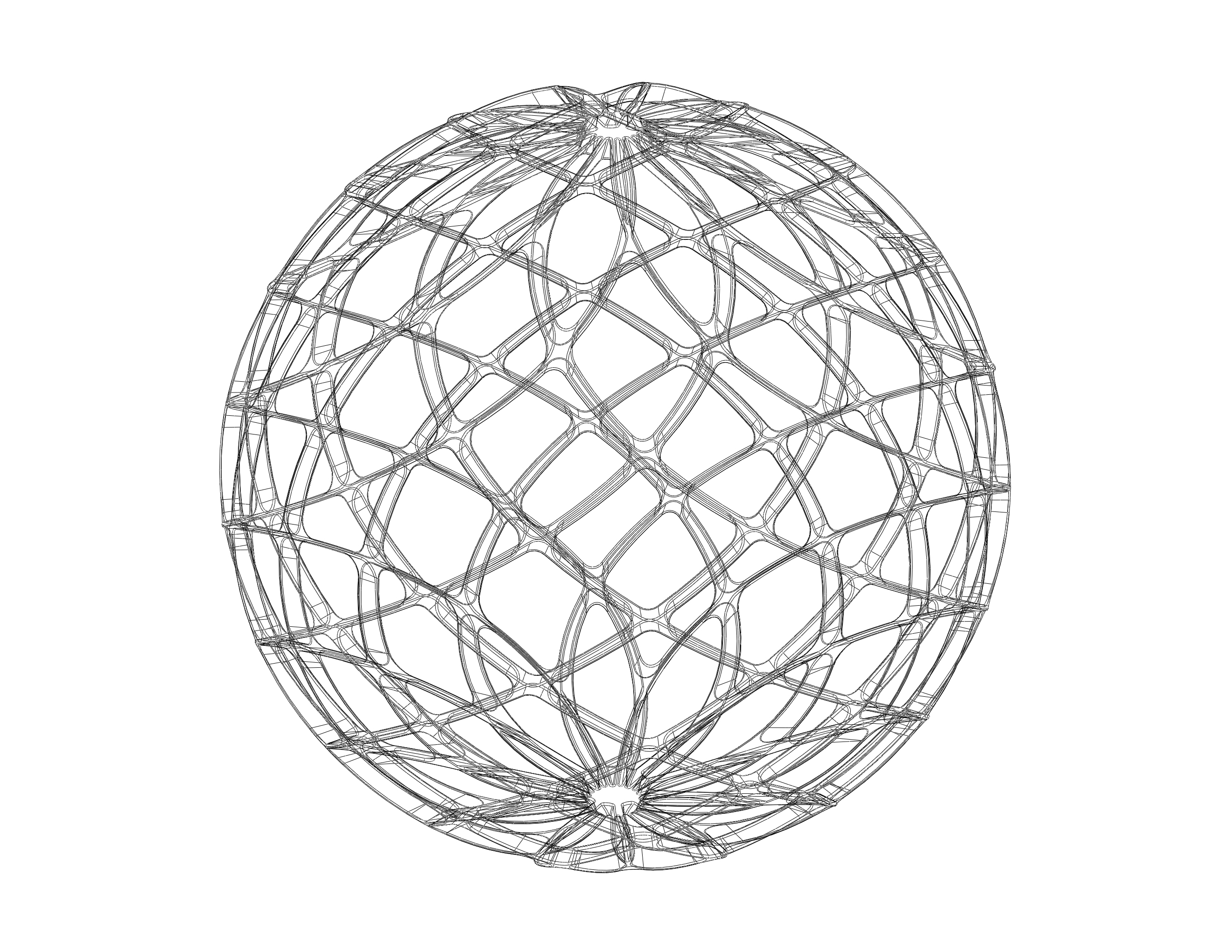 Wireframe Shape Geo Complex Twisted Sphere | 3D models download ...