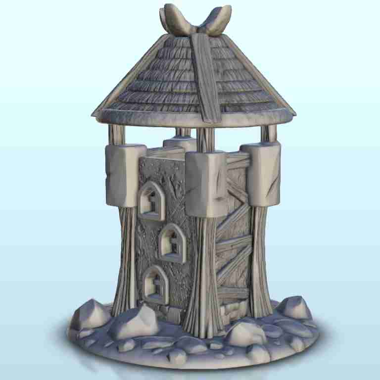 Watchtower in wood and stone 4 - miniatures warhammer figure | 3D ...
