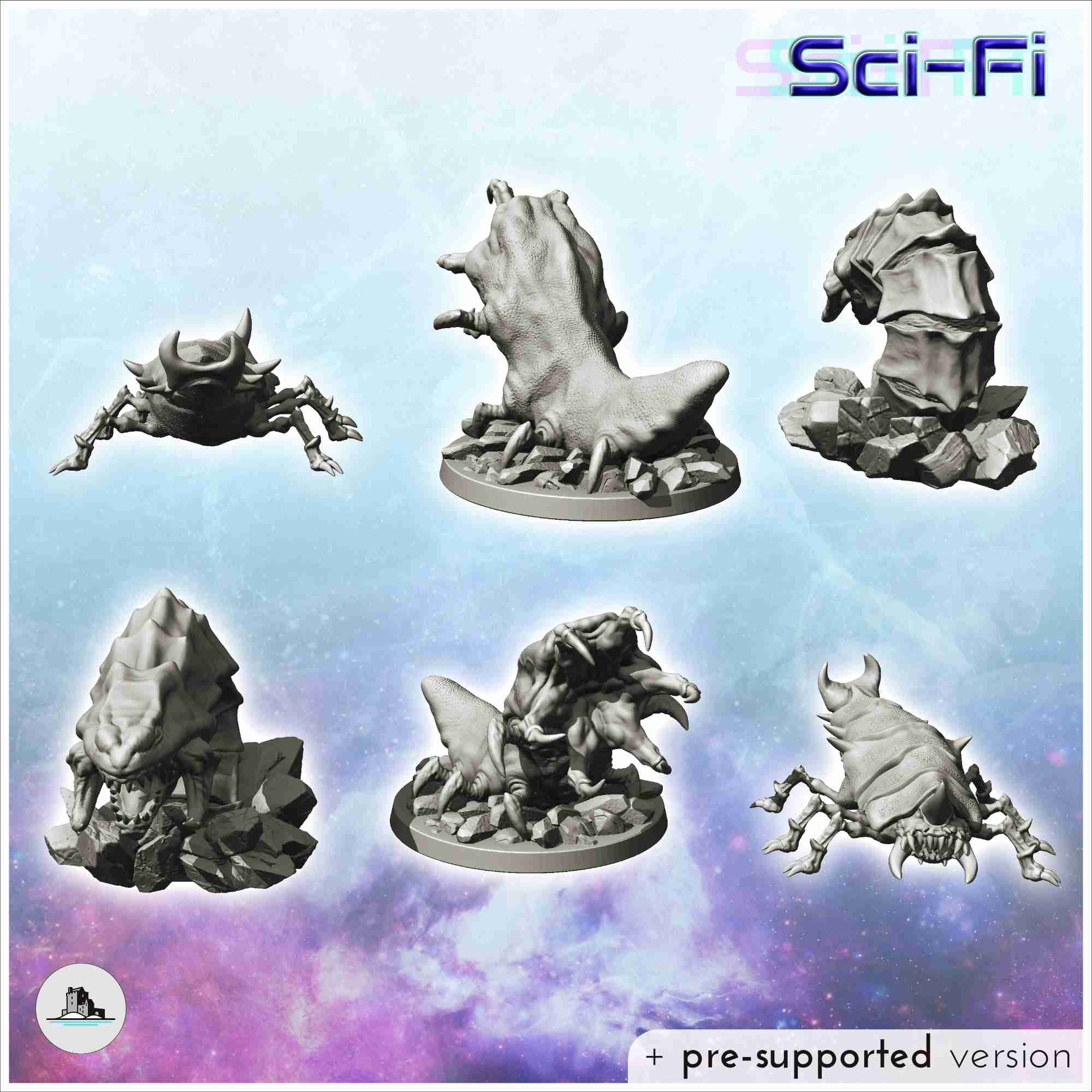Set of three alien creatures (35) - miniatures figure warham | 3D ...