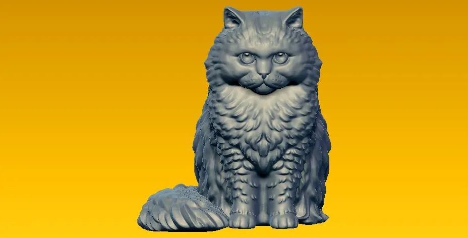 Characters & Creatures STL Download - White-long-hair-cat model - 3D ...