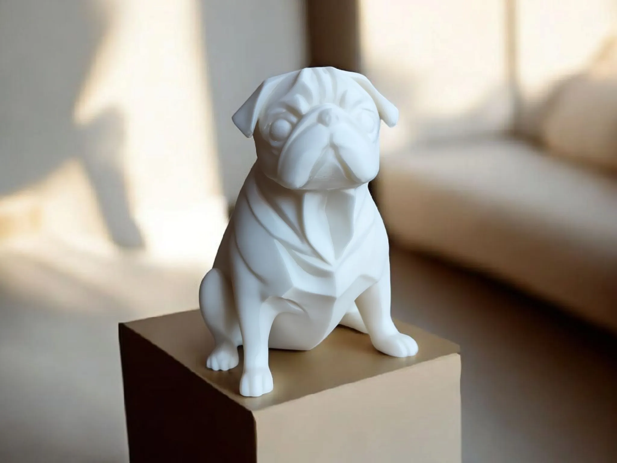 Sculptures & Artworks STL Download - Minimalist Smooth Pug Sculpture ...
