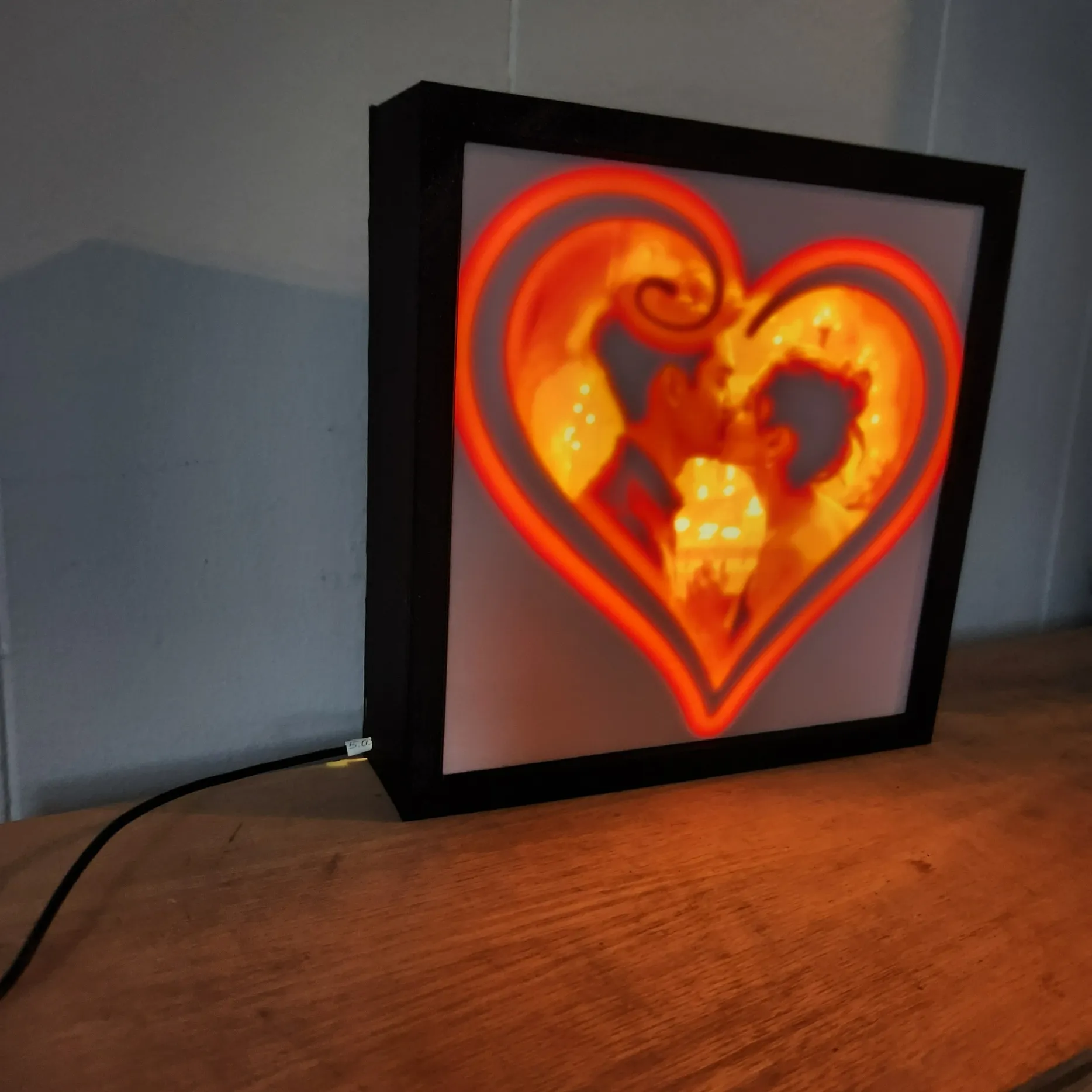 3D Printer Files | 3MF File | Couple Kissing in the Firelight - Valentine's Day Lithophane ...