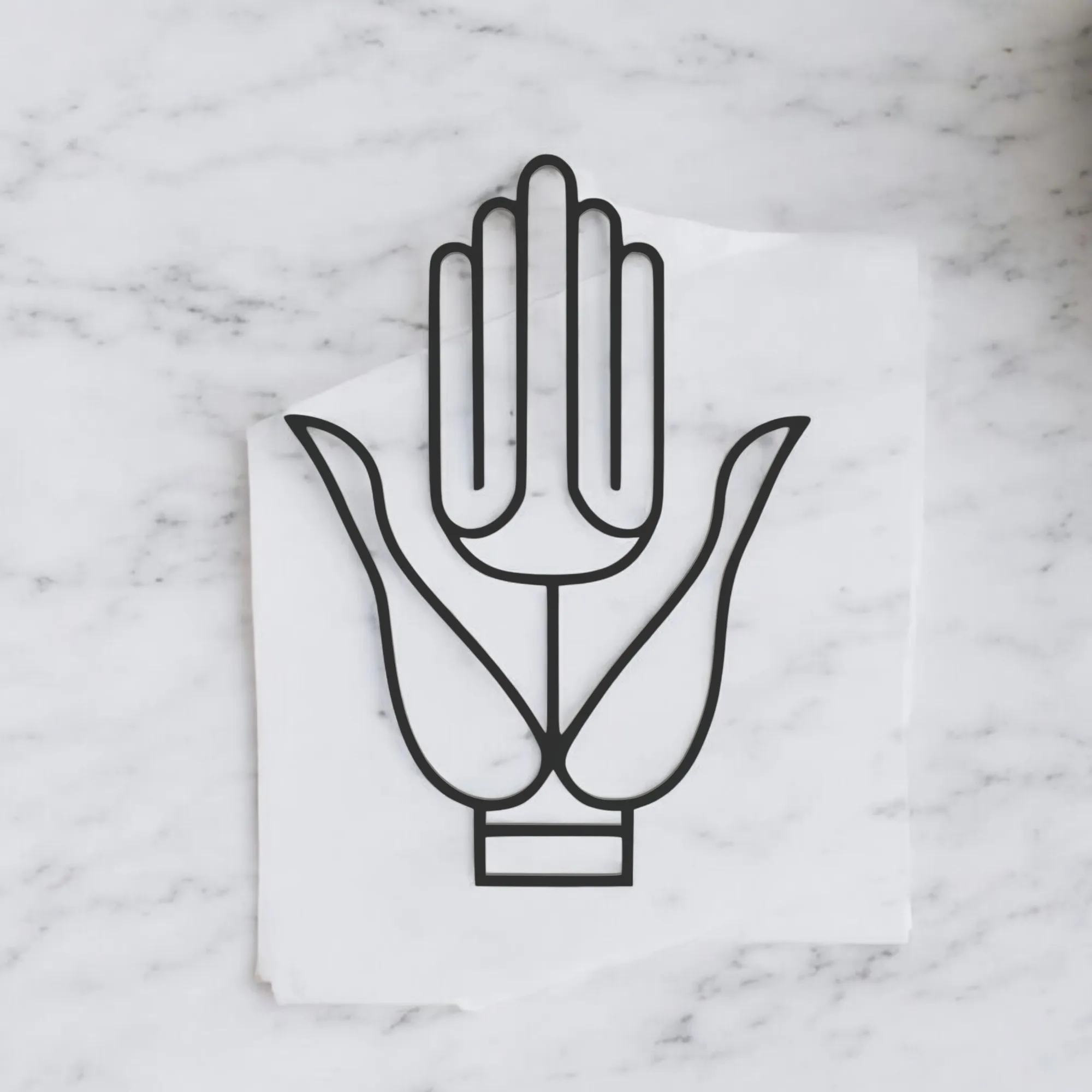 Digital Art STL Download - Gyan Mudra Line Art - Desktop Line Artby OALPO