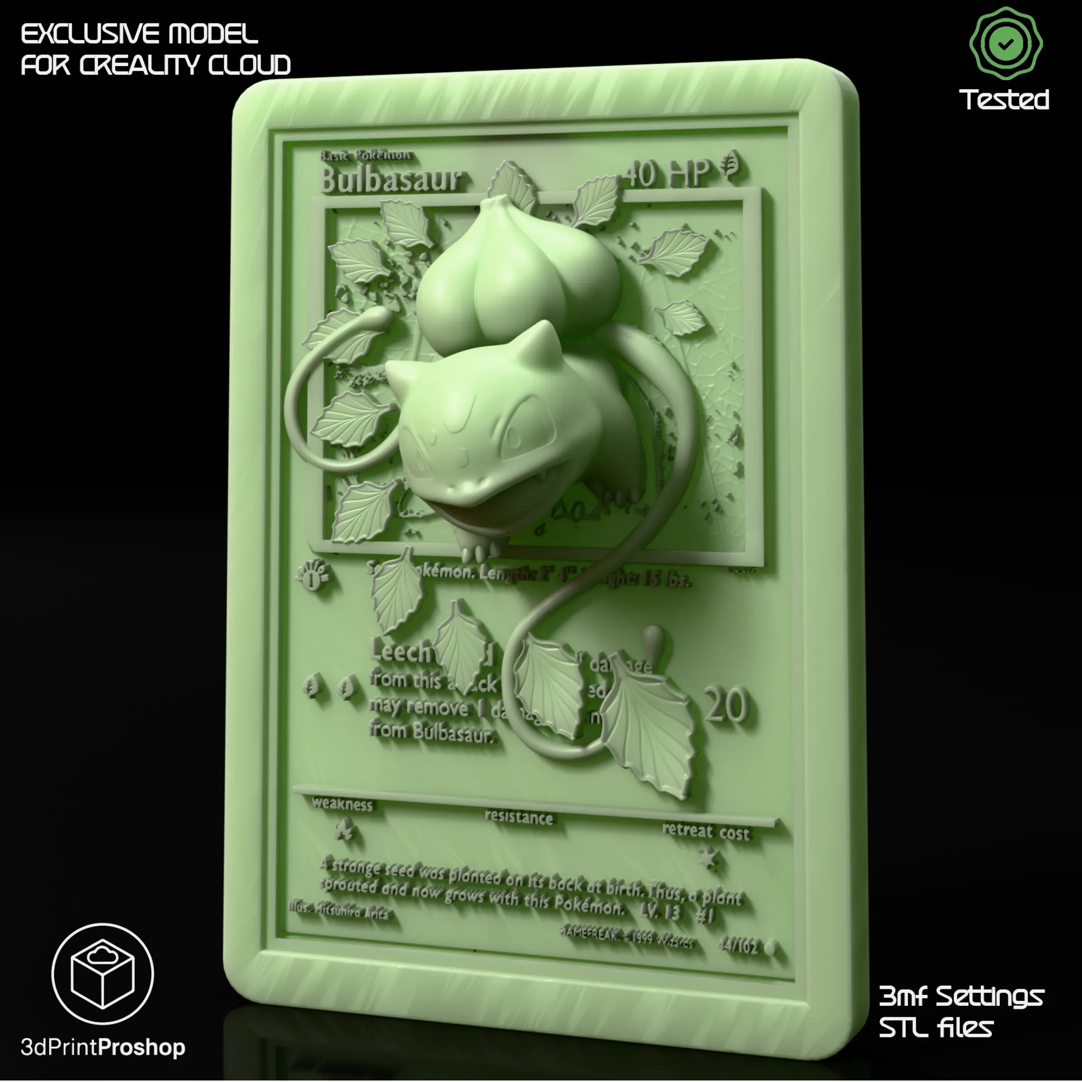 Archivos de impresora 3D | Archivo 3MF | 🌱 Bulbasaur Pokemon 3D Card ...