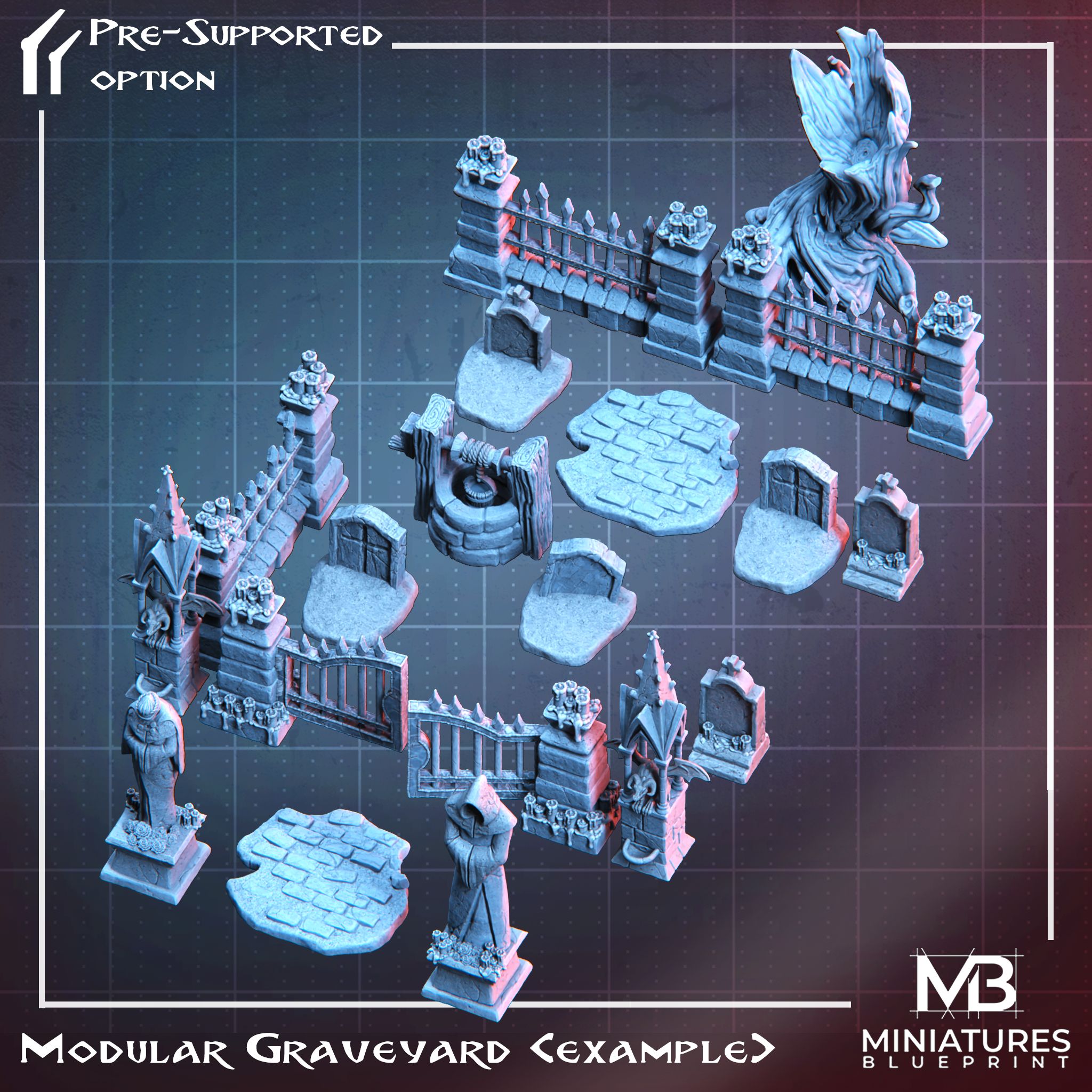 Modular Graveyard - Epic modular terrain | 3D models download ...