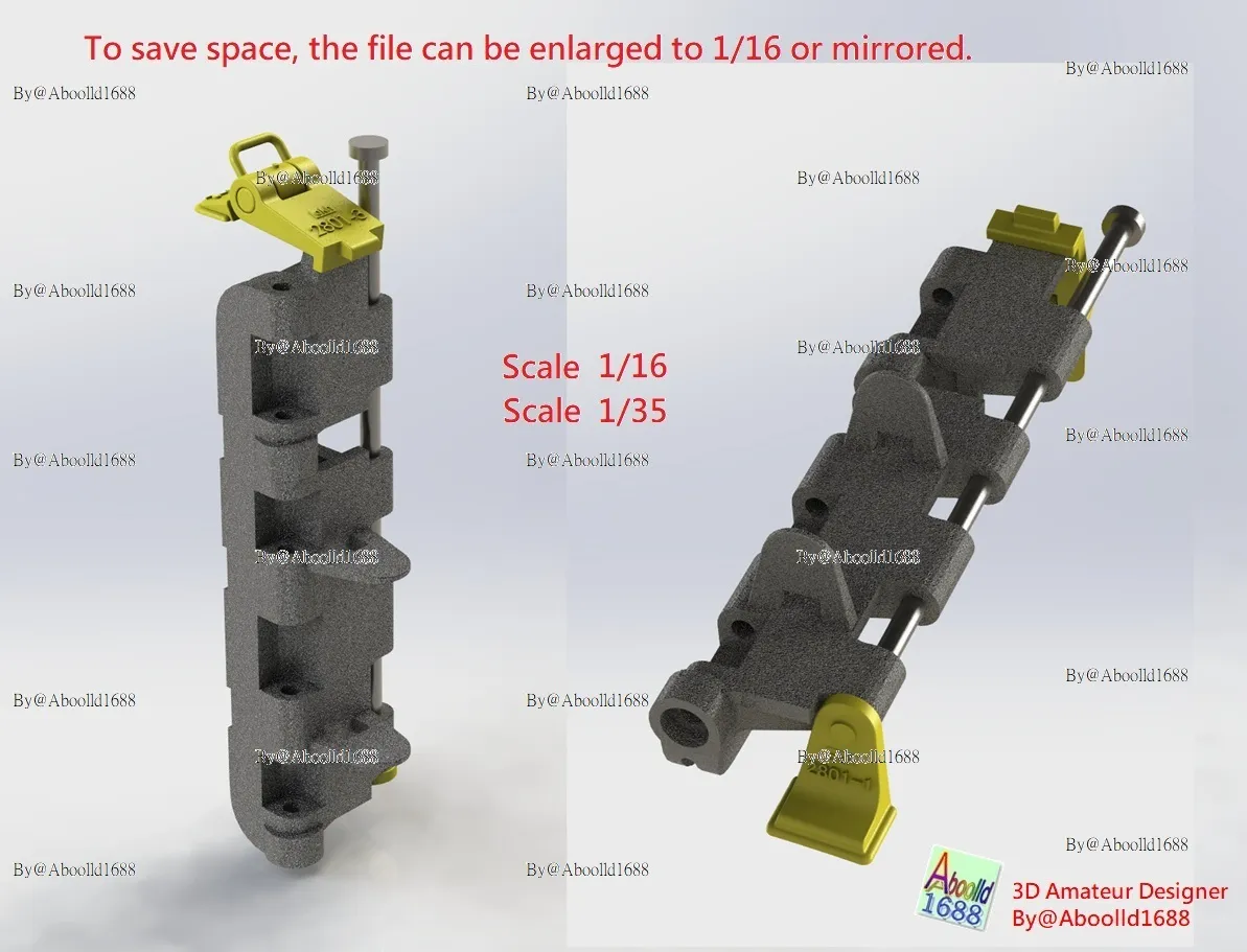 Vehicles & Machinery STL Download - Tiger Tank Outer track hanger of ...