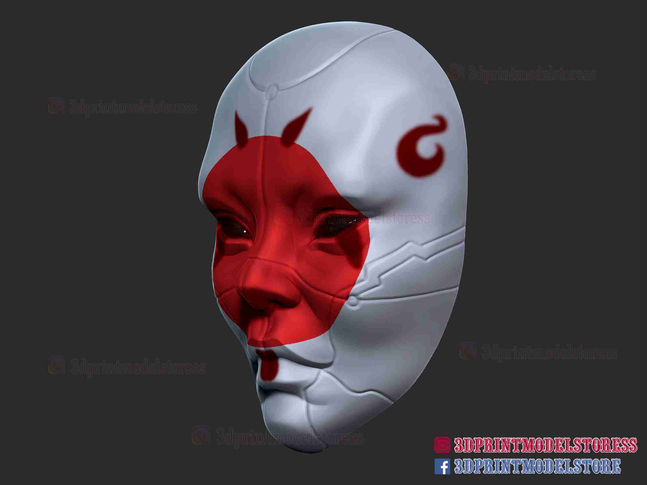 Geisha Mask - Ghost in the Shell Cosplay | 3D models download ...