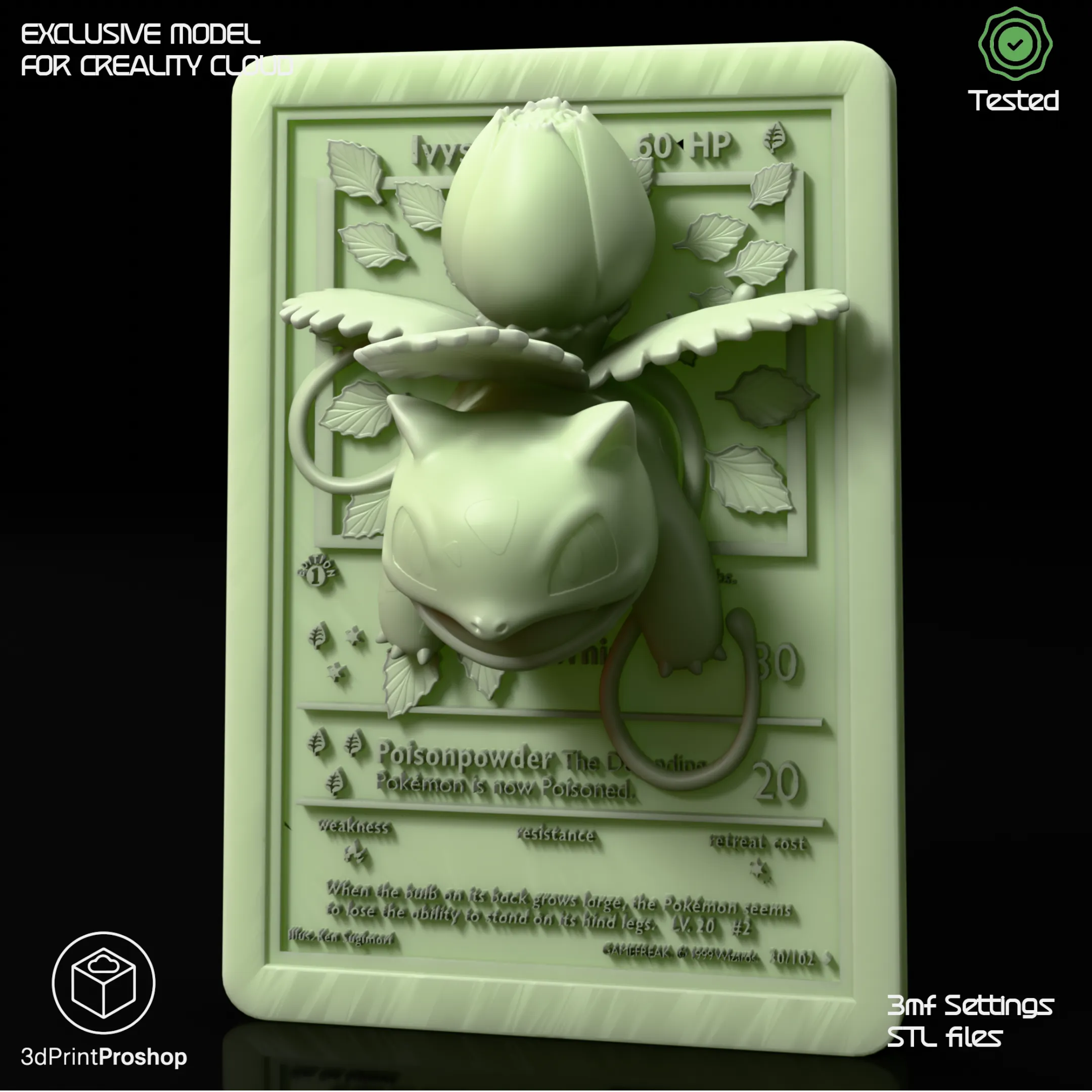 Archivos de impresora 3D | Archivo 3MF | 🌱 Ivysaur Pokemon 3D Card – 3D ...