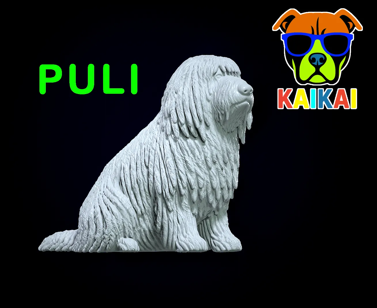 Characters & Creatures STL Download - Puli Dog - Hungarian Puli model ...