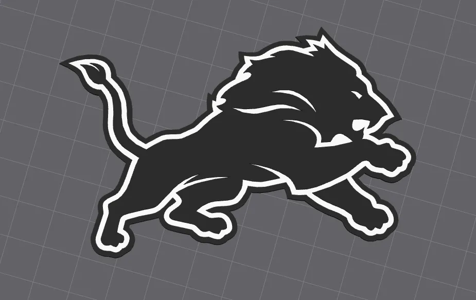 3D Printer Files | 3MF File | Detroit Lions 3D Logo | Creality Cloud