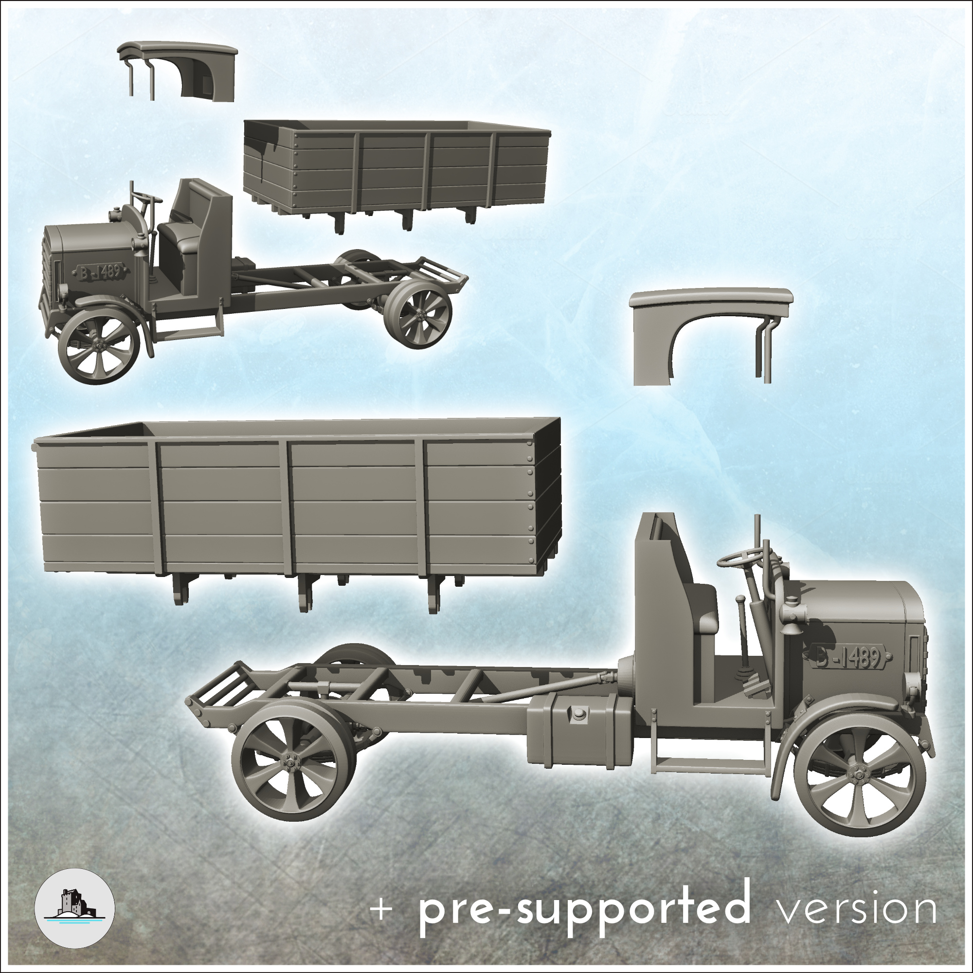 1915 Daimler B-Type Lorry - terrain WW1 scenery historical | 3D models ...