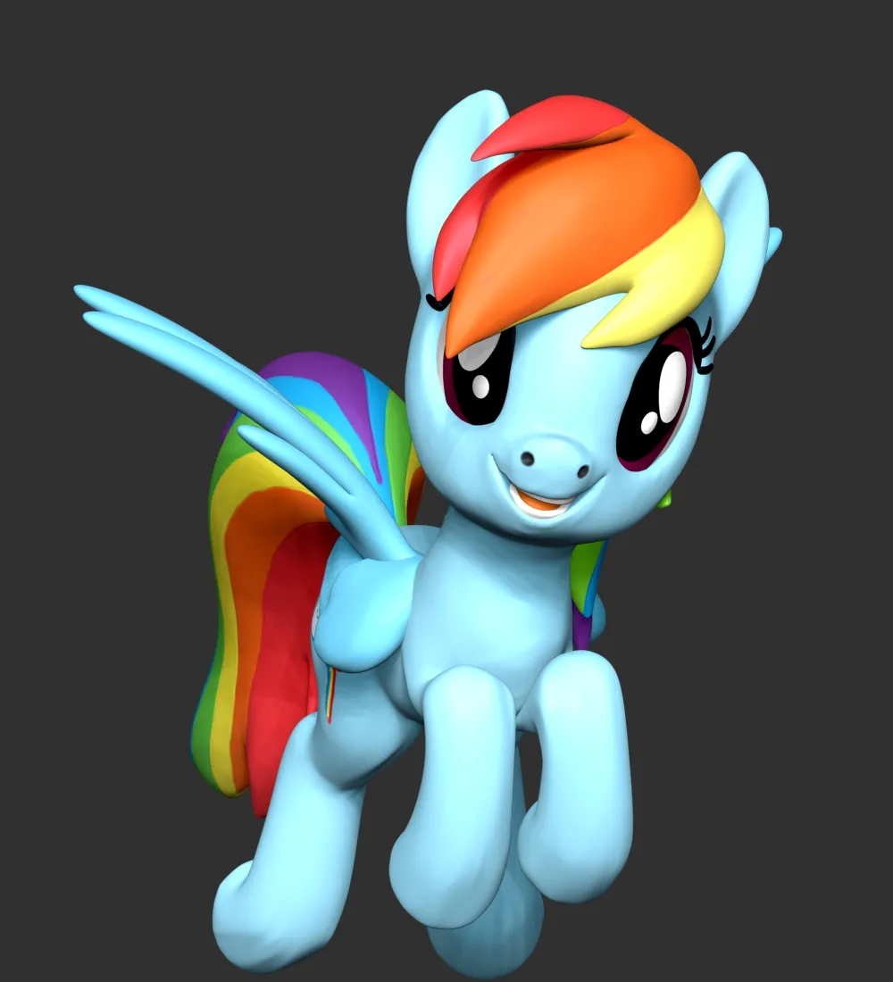 Characters & Creatures STL Download - Rainbow Dash - My Little Ponyby ...