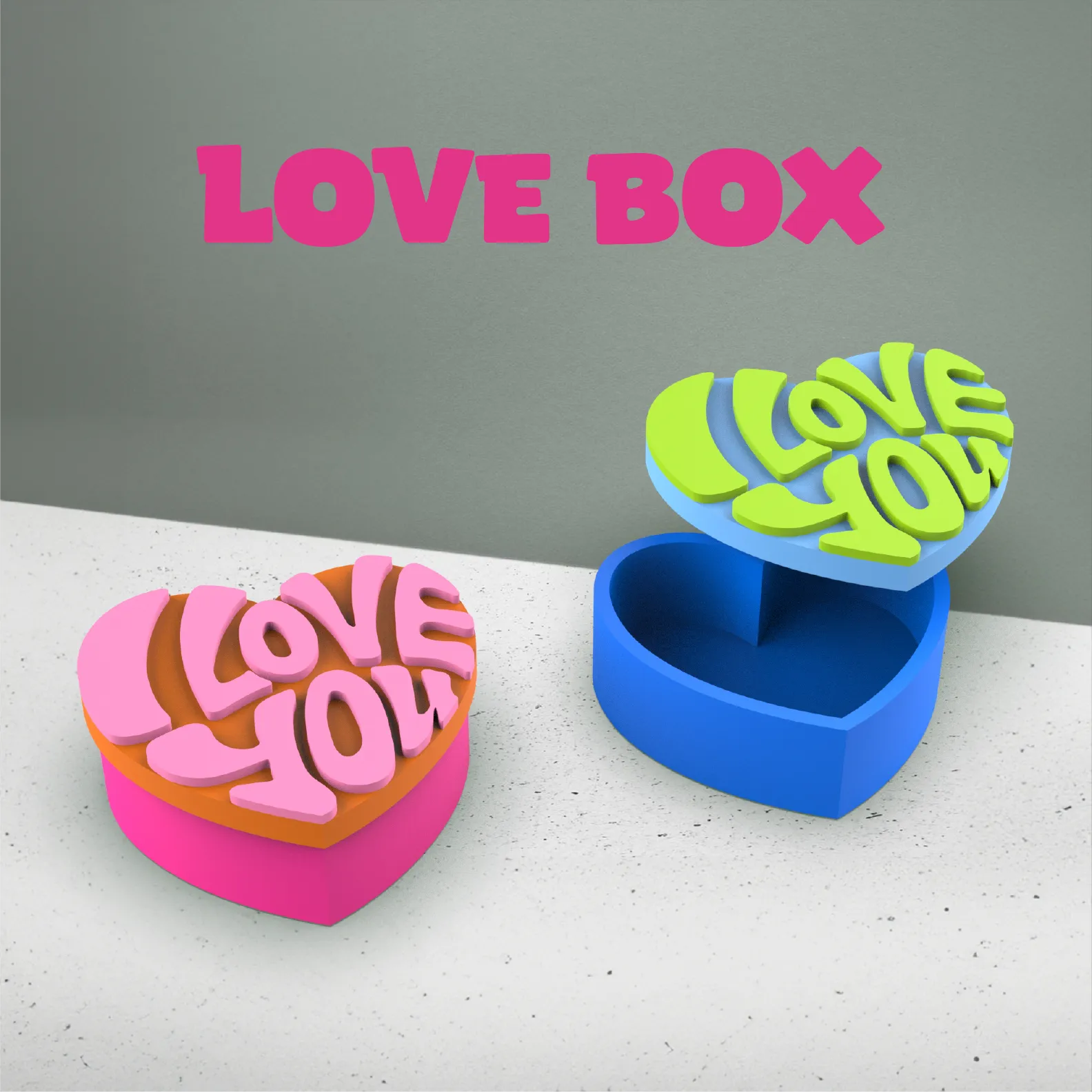 3D Printer Files | 3MF File | Love You Box, 3D Valentine’s Day Gift | Creality Cloud