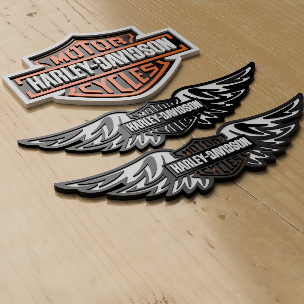HARLEY DAVIDSON LOGOS X 3 | 3D models download | Creality Cloud