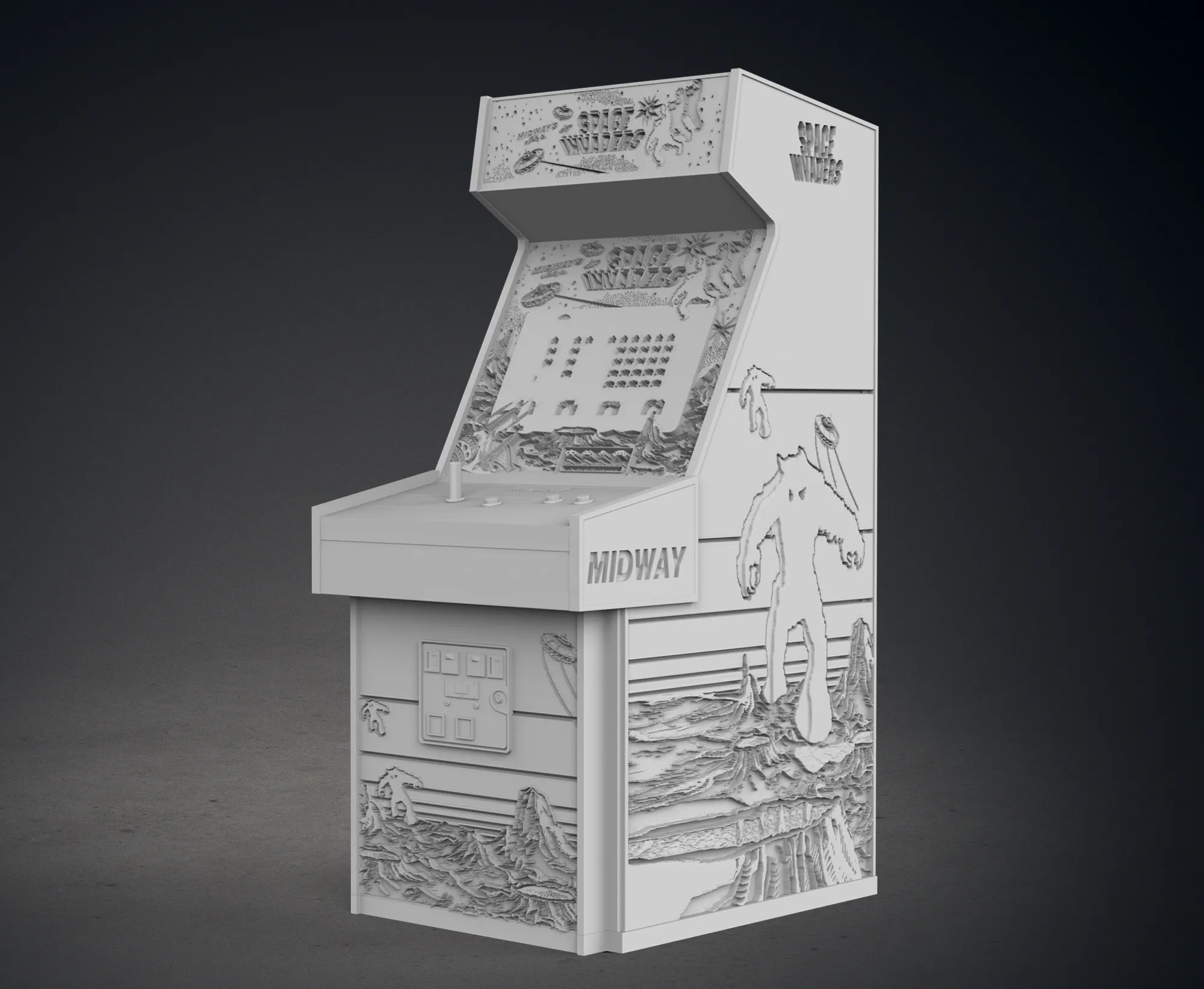 Other STL Download - Space Invaders Arcade Cabinet with Lithophaneby ...