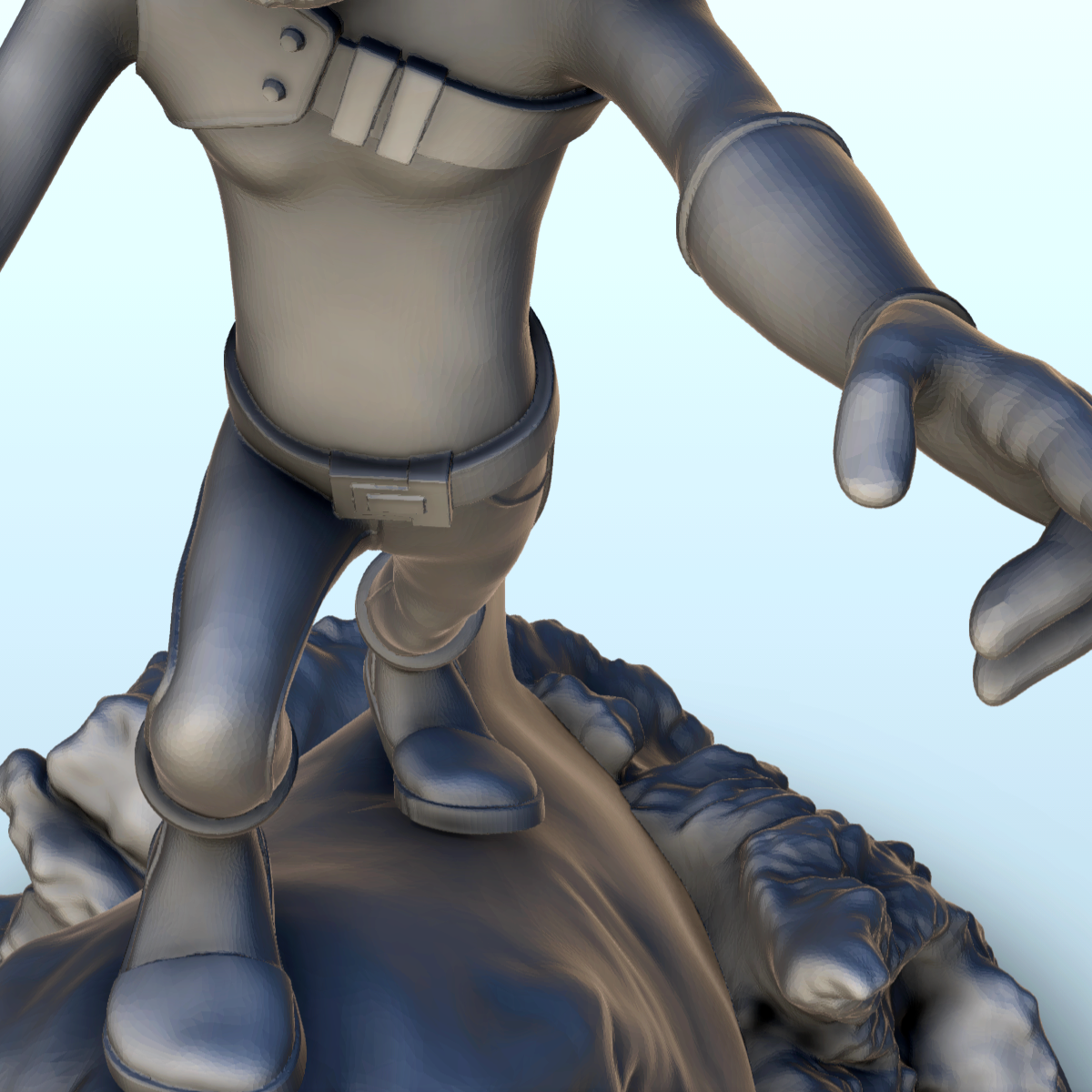 Alien with beard and trident on shark (22) (+ pre-supported | 3D models ...